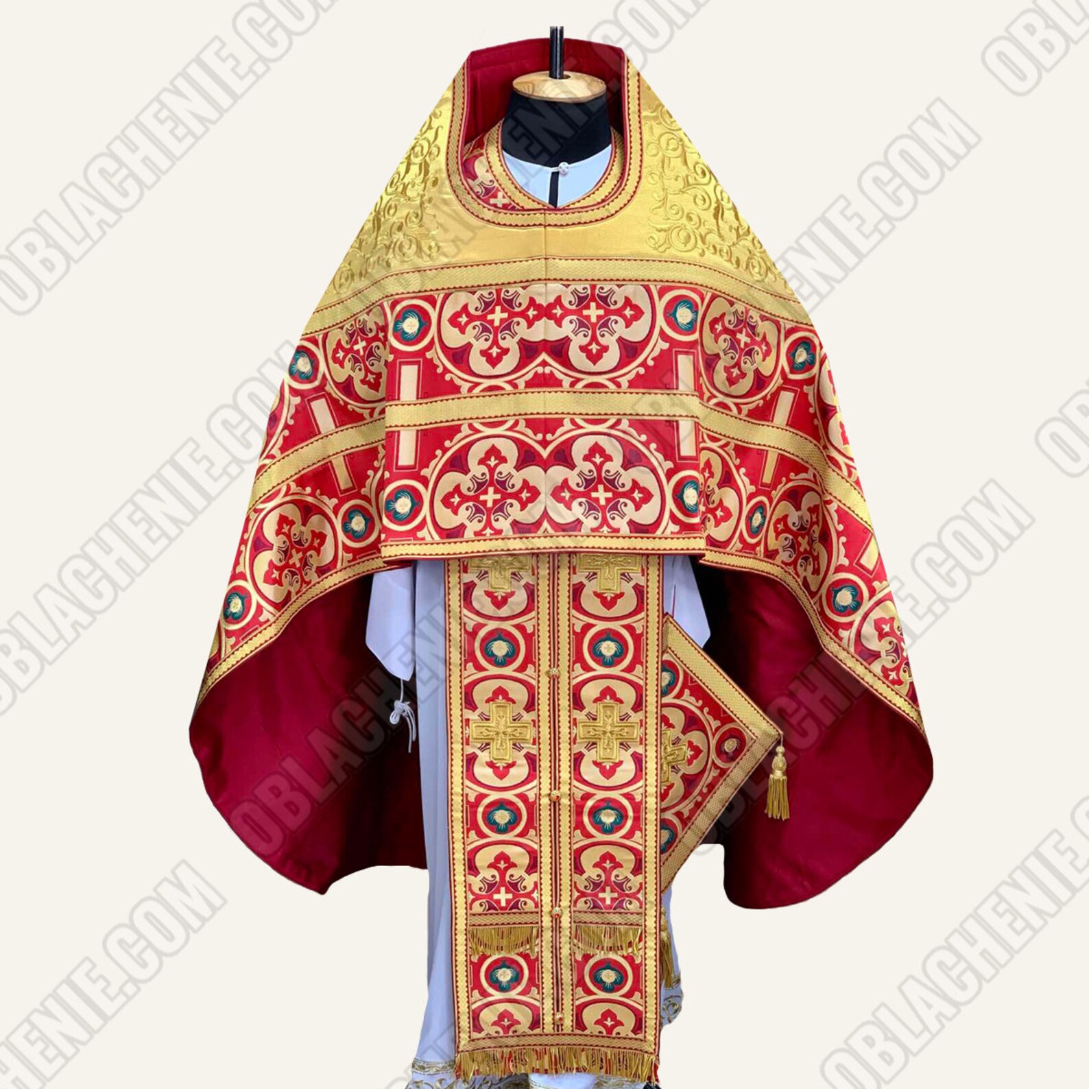 Orthodox Priest Vestments. Red Metallic Brocade Liturgical - Etsy