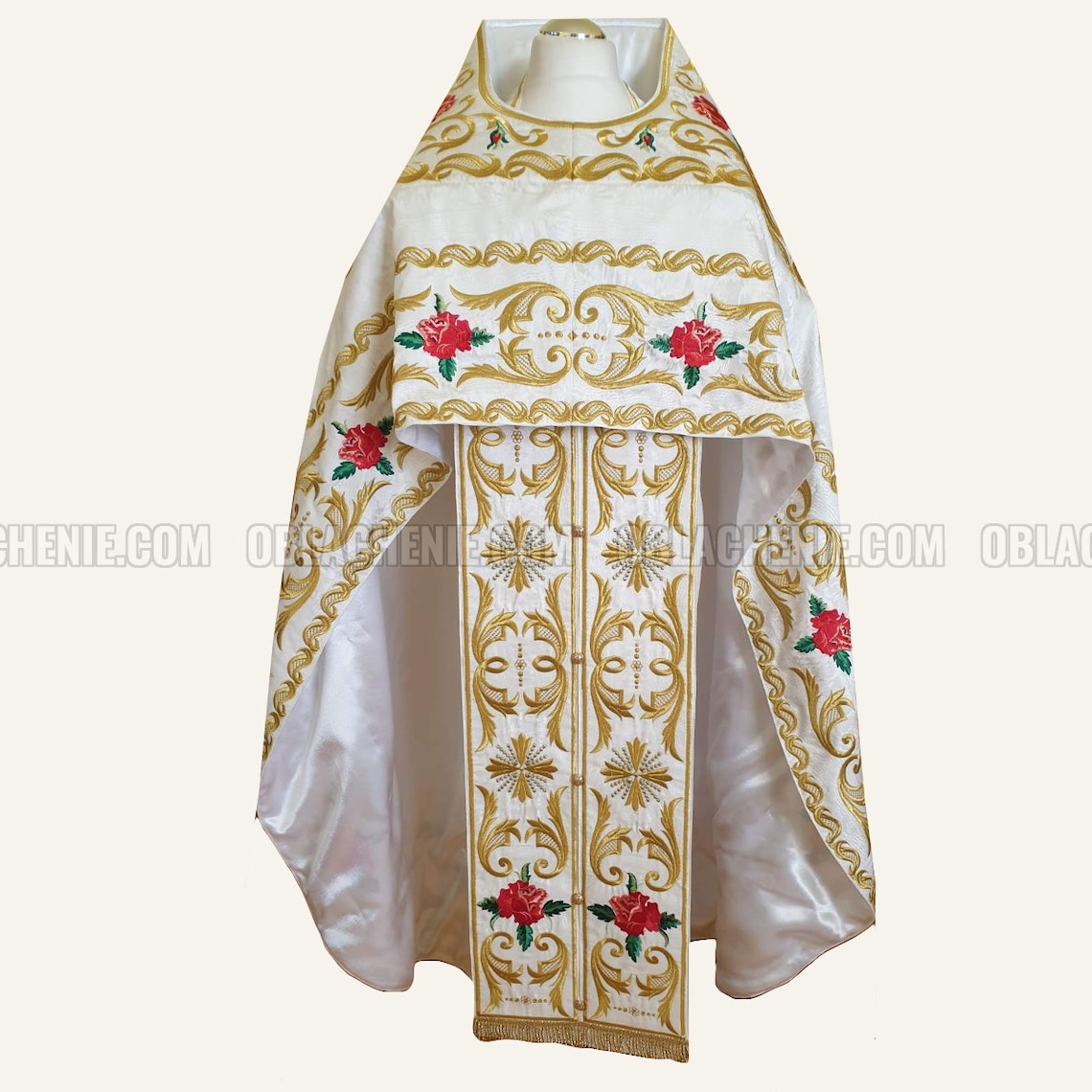 White orthodox priest vestments. Lightweight liturgical | Etsy