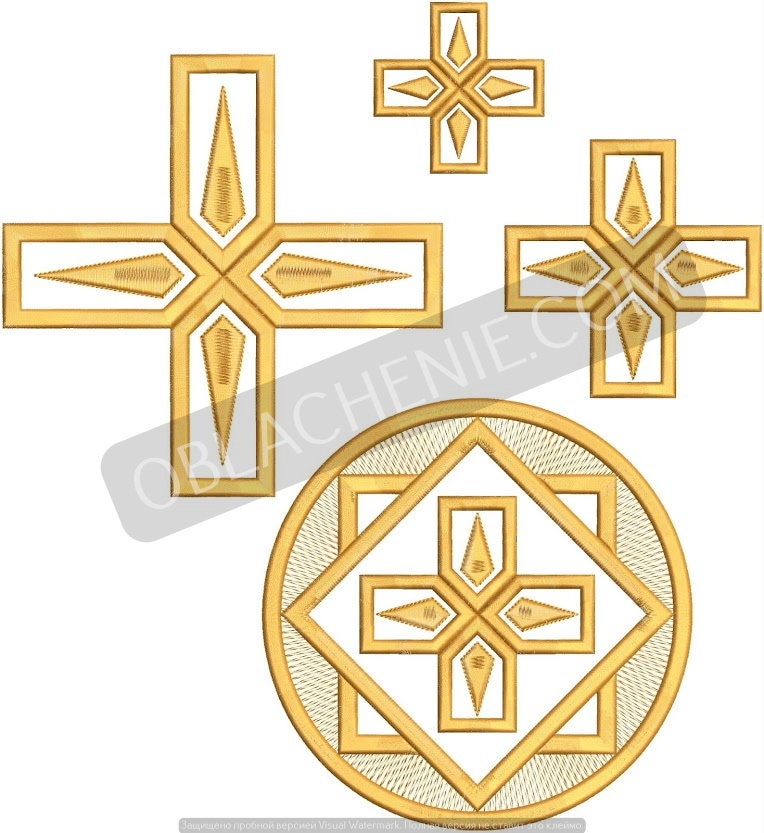 Liturgical Cross Applique. Machine Embroidery. Vestment Crosses. Priest ...