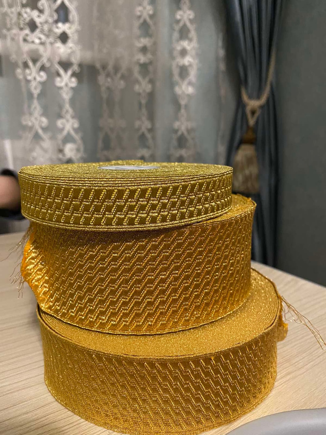 20 Meters Roll Gold Metallic Gallon. Indian Trim. Church Galoon 2.5cm ...