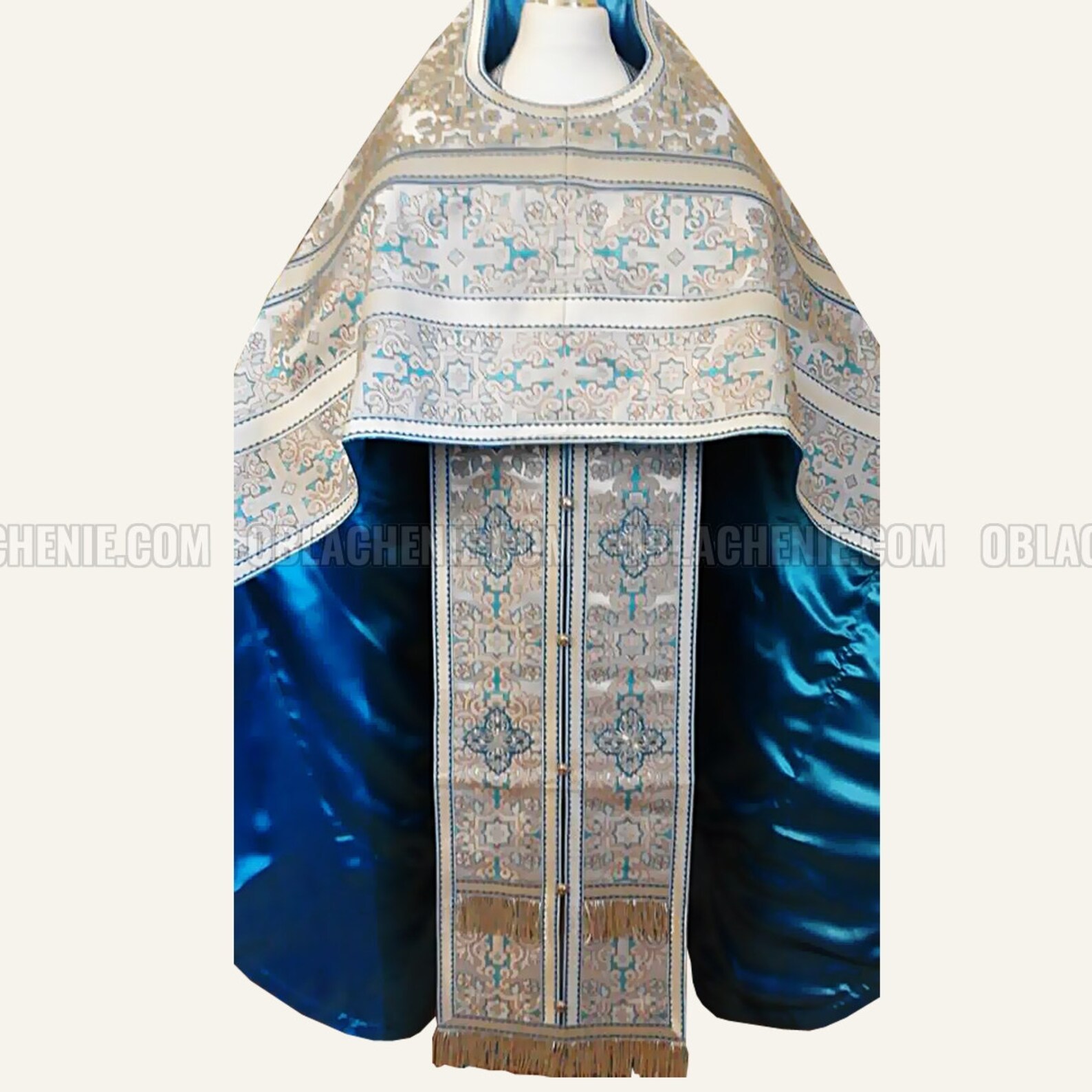 Blue Orthodox Liturgical Vestments. Clergy Vestments. Blue Metallic ...