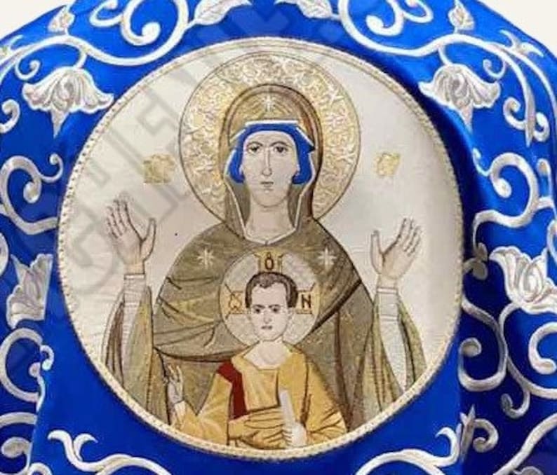 Embroidered Liturgical Icon of the Blessed Virgin Mary of the Sign 24 ...