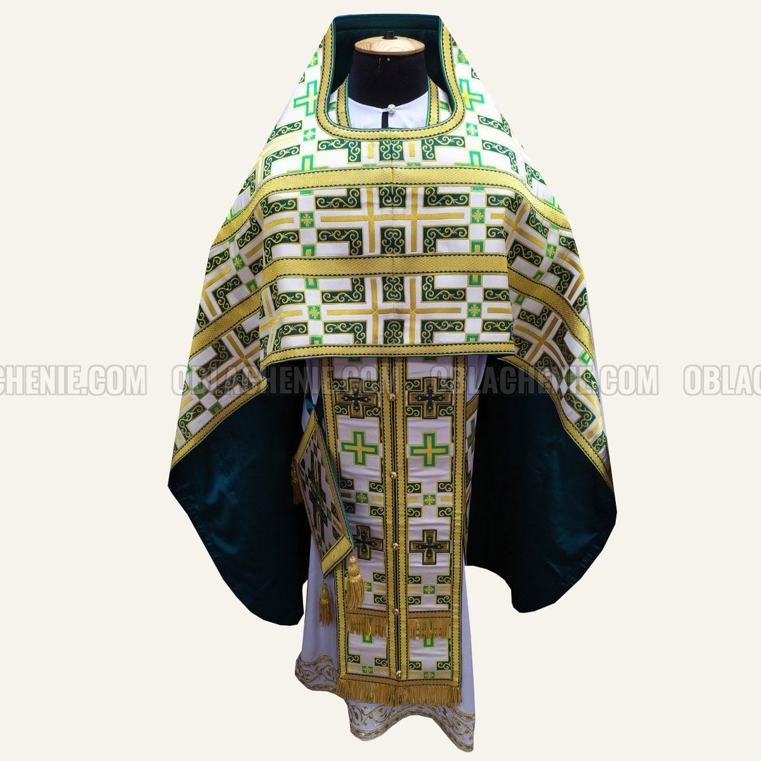 Green Orthodox Priest Vestments. Metallic Brocade. Clergy Vestments ...