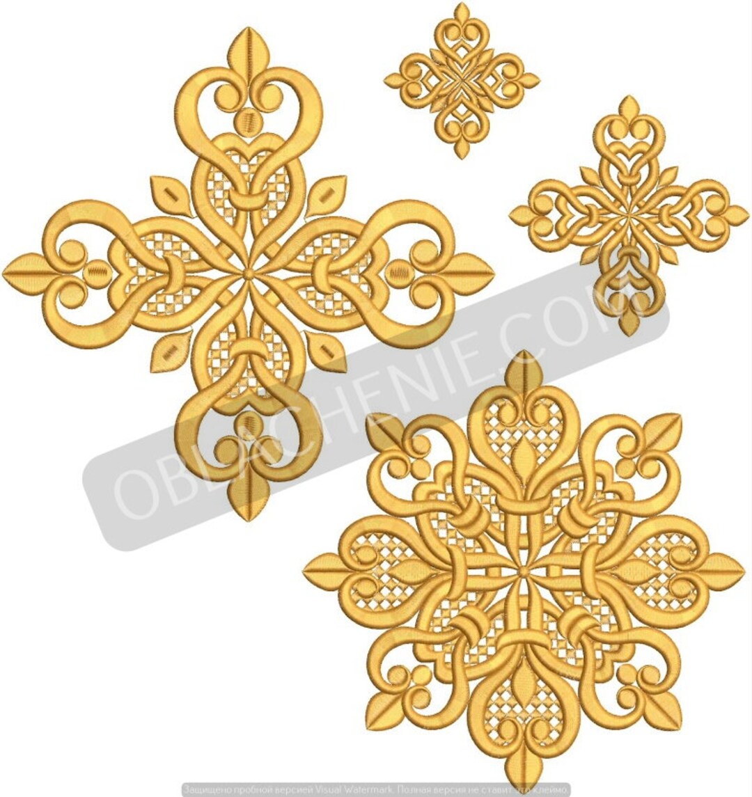 Liturgical Cross Applique. Machine Embroidery. Vestment Crosses. Priest ...