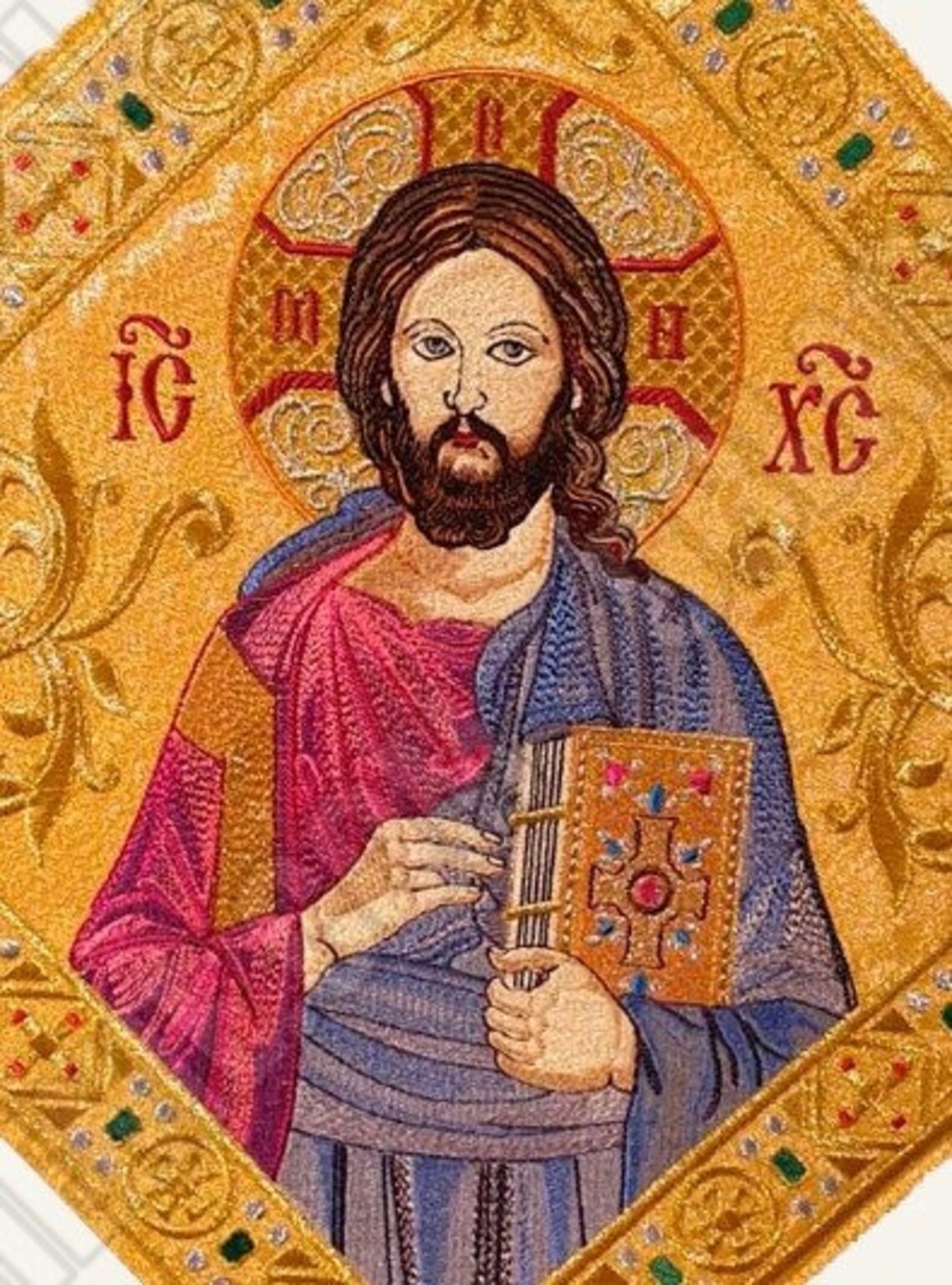 Embroidered Liturgical Icons of the Savior and the Mother of - Etsy