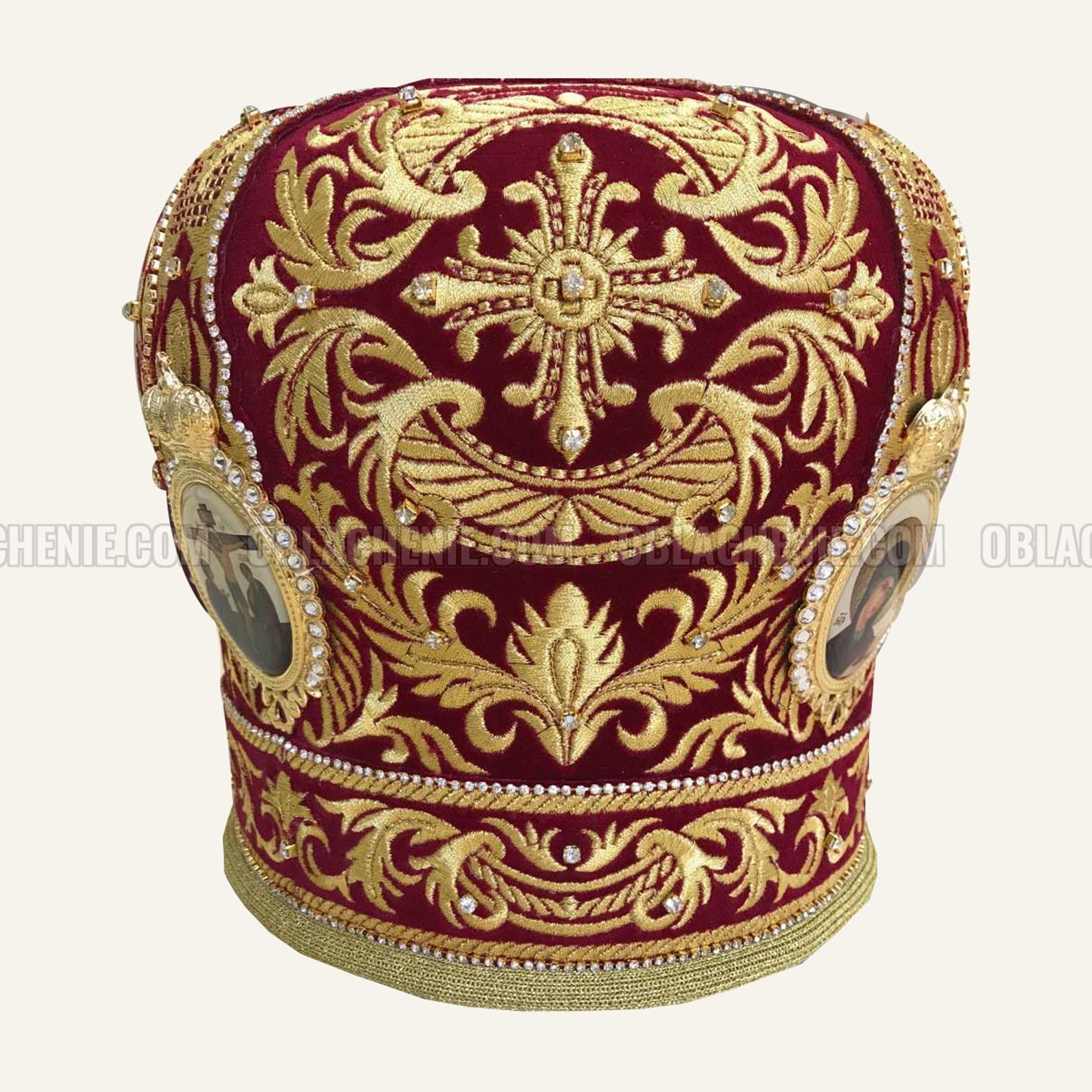 Miters. Head Dresses. Red Velvet. Exclusive Design. - Etsy