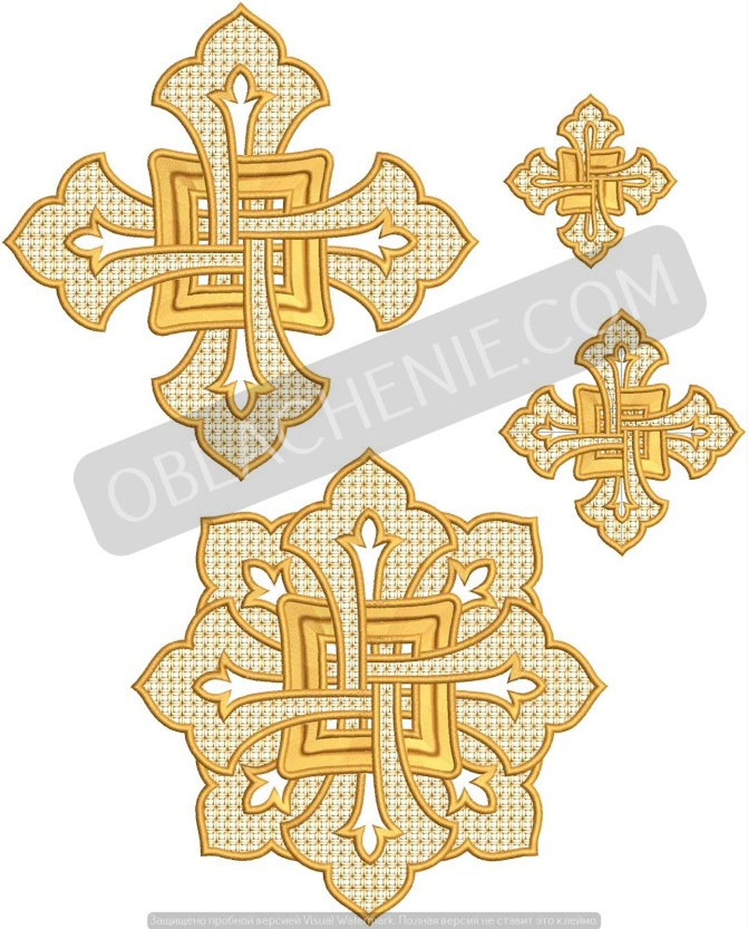 Liturgical Cross Applique. Machine Embroidery. Vestment Crosses. Priest ...