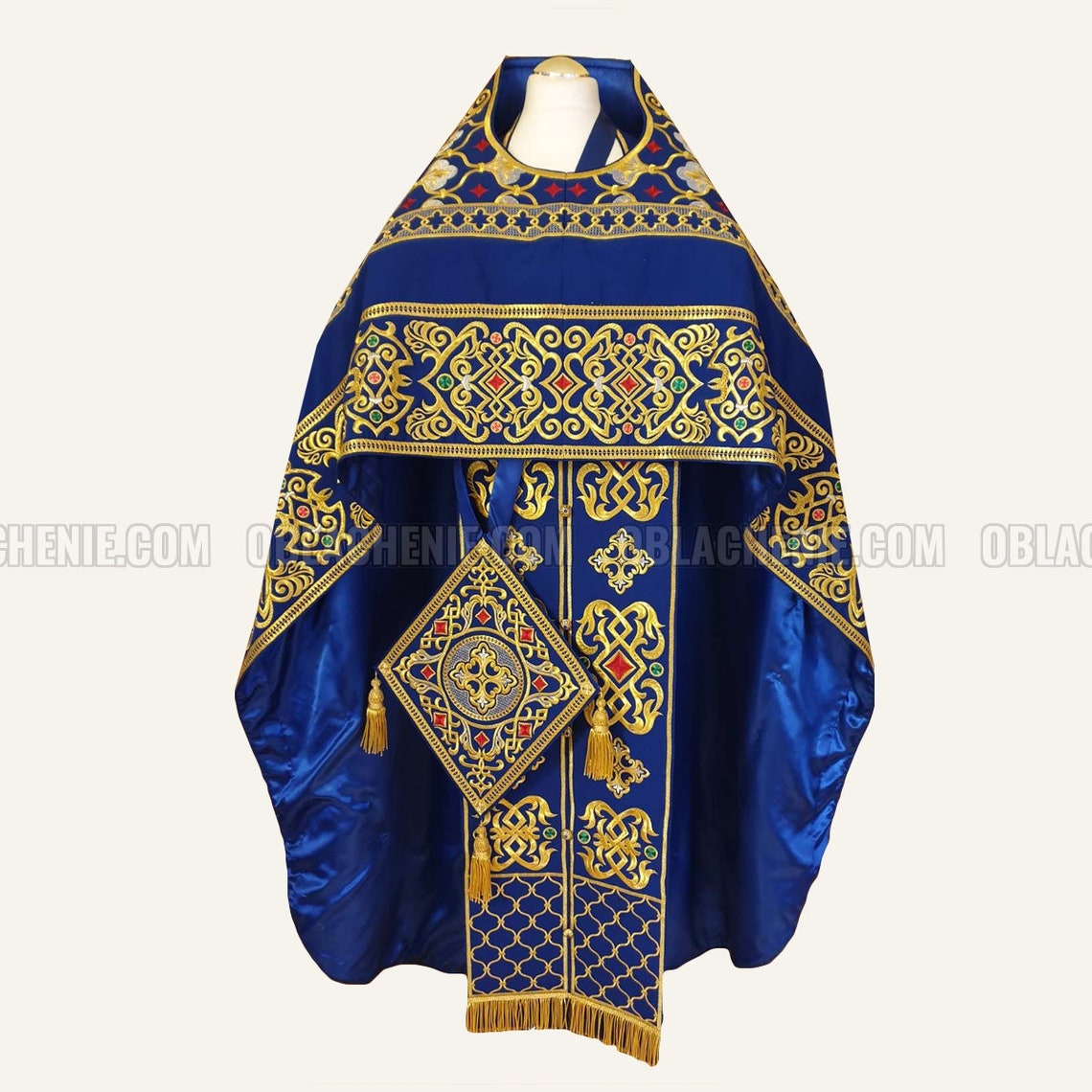 Blue Style Orthodox Liturgical Vestments. Clergy Vestments. Machine ...