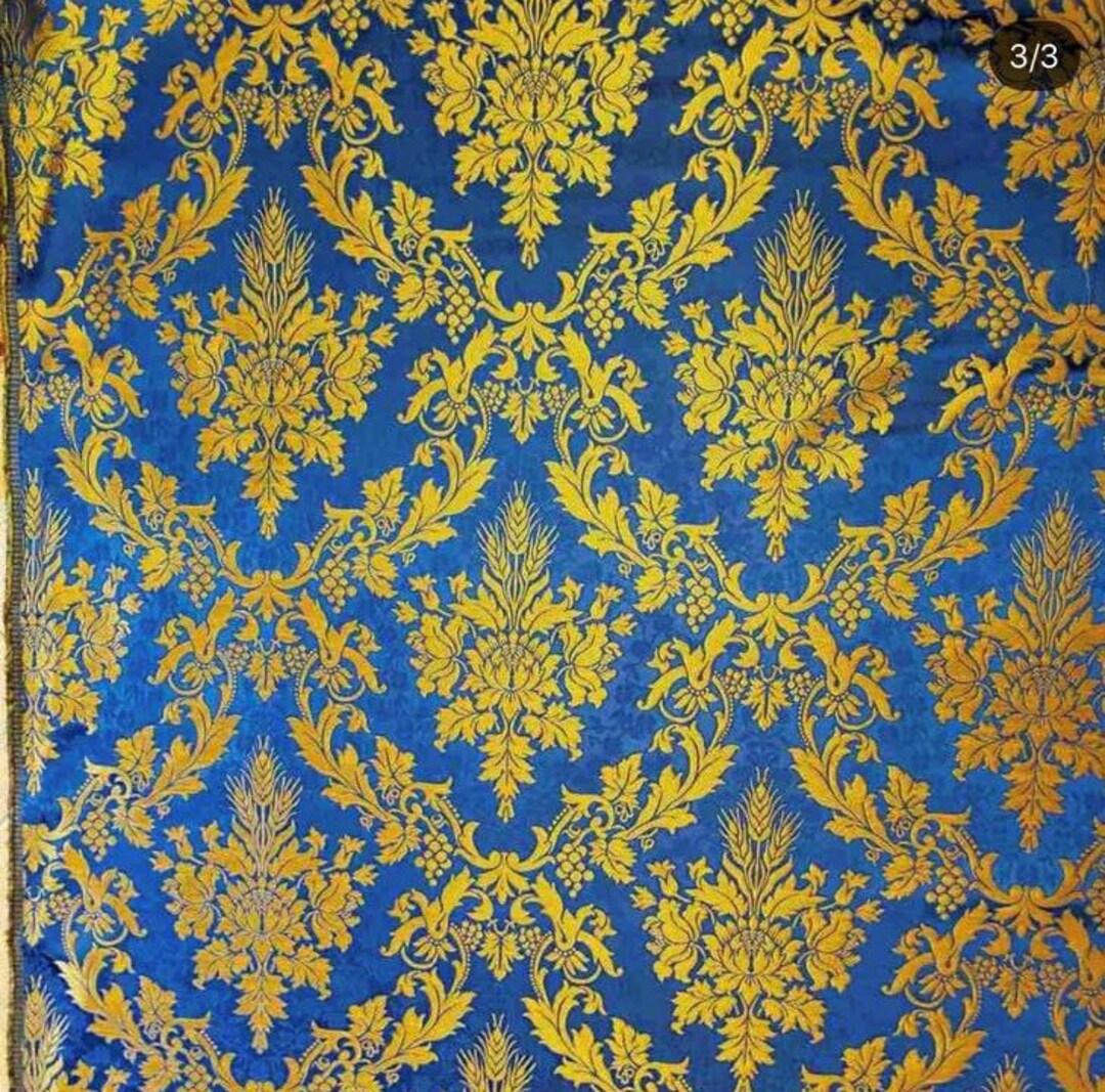 Exclusive Blue Metallic Brocade. Sold by Meter - Etsy