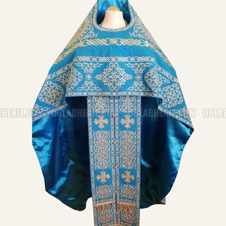 Blue Liturgical Vestments. Clergy Vestments. Machine Embroidery ...