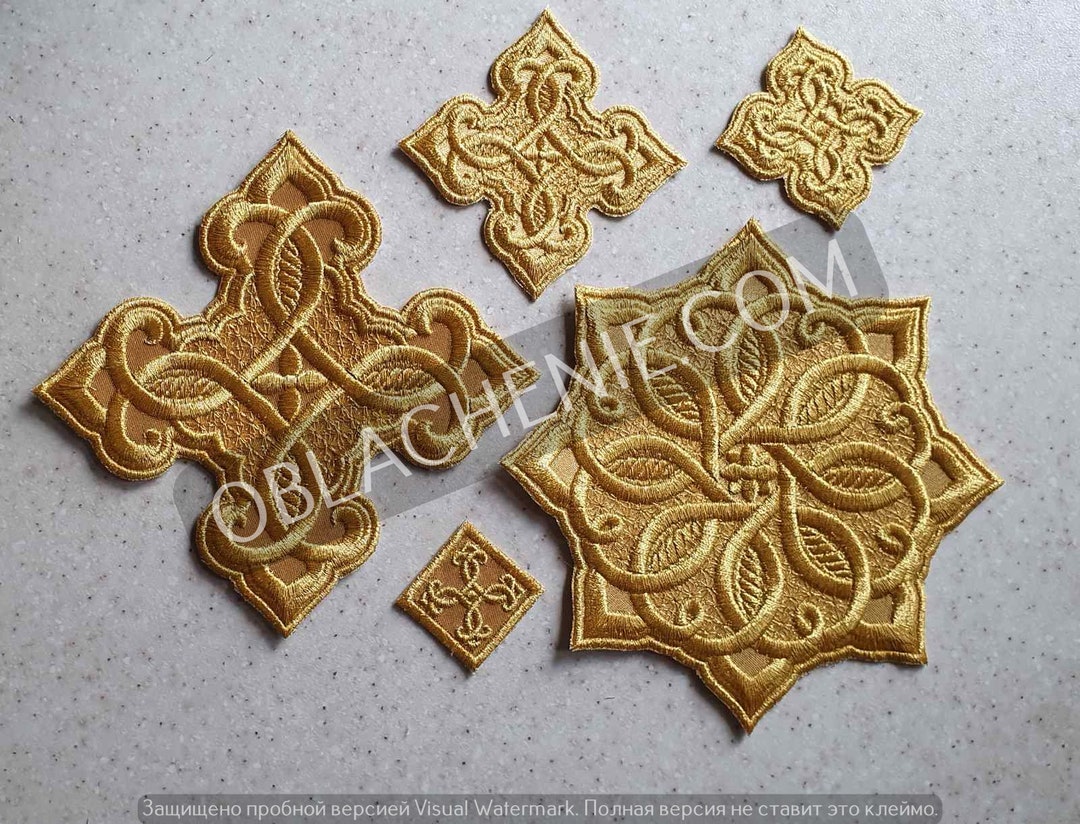 Liturgical Cross Applique. Machine Embroidery. Vestment Crosses. Priest ...