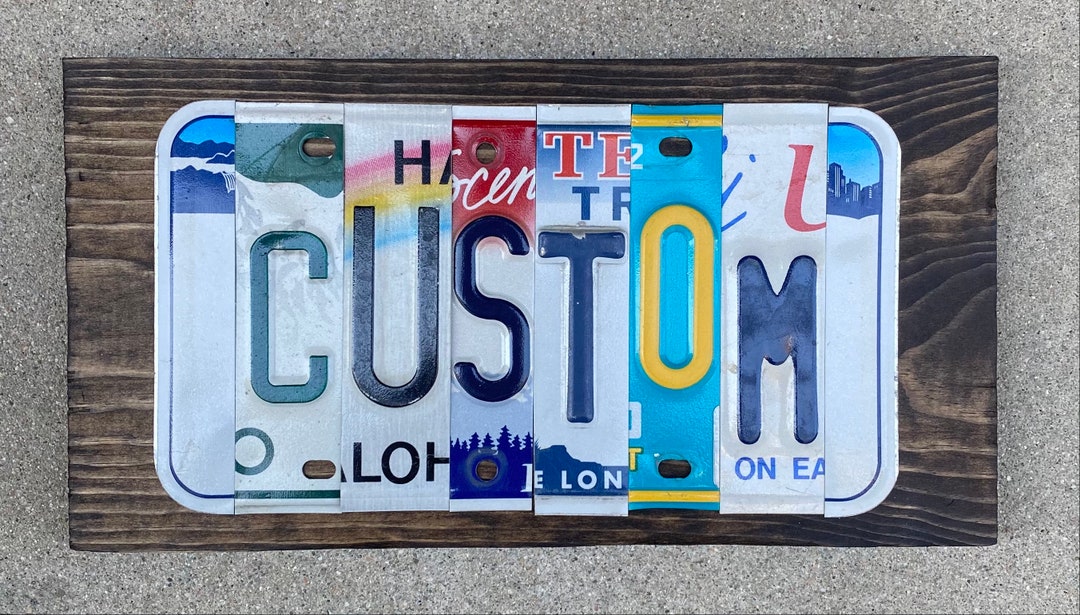 Custom License Plate Signs, License Plate Art, Custom Home Decor ...