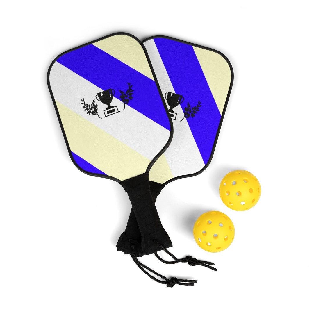 Modern Blue Preppy Trophy Pickleball Kit for Two Indoor and Outdoor ...