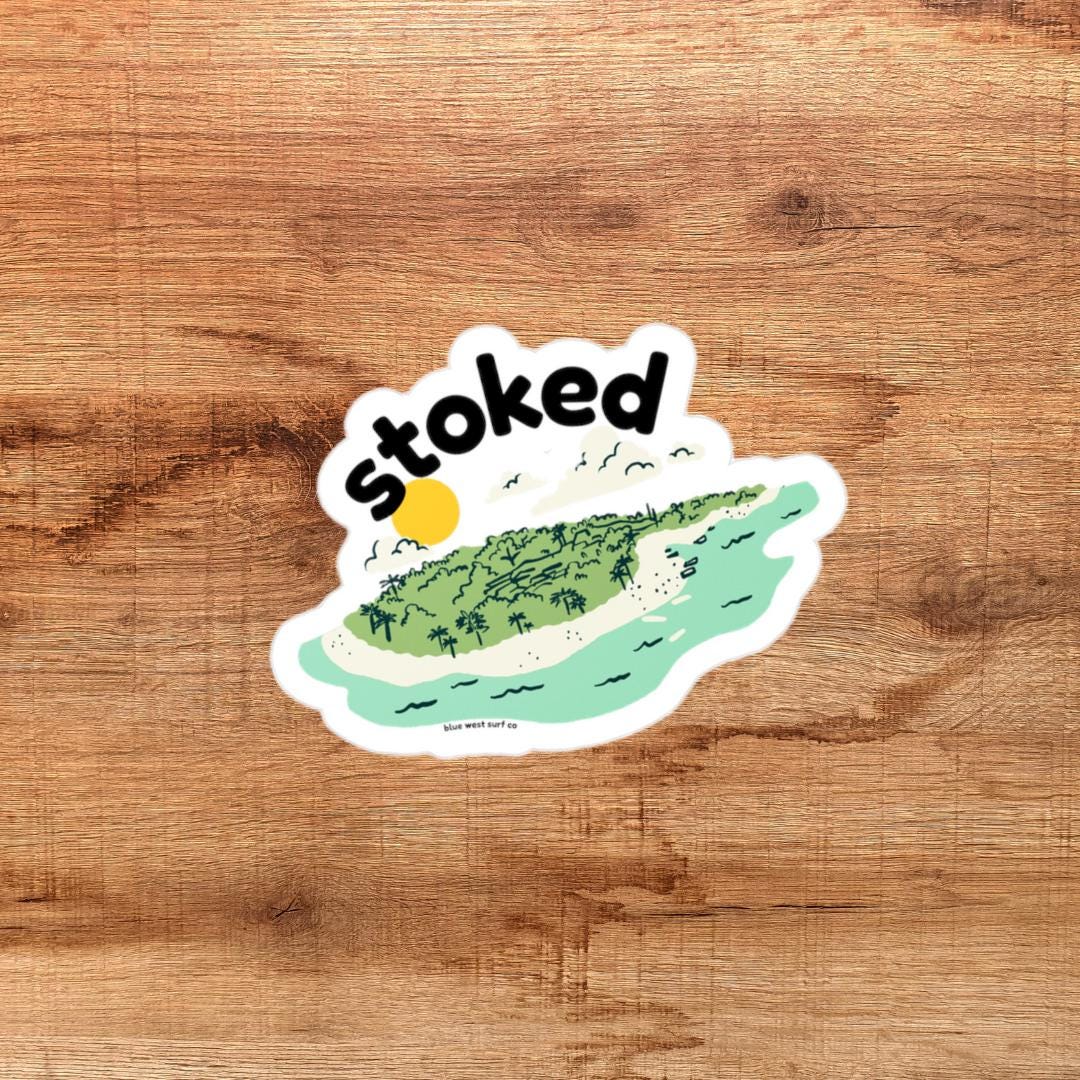 Surf Sticker Stoked Surf Sticker for Water Bottle Trendy Suitcase ...