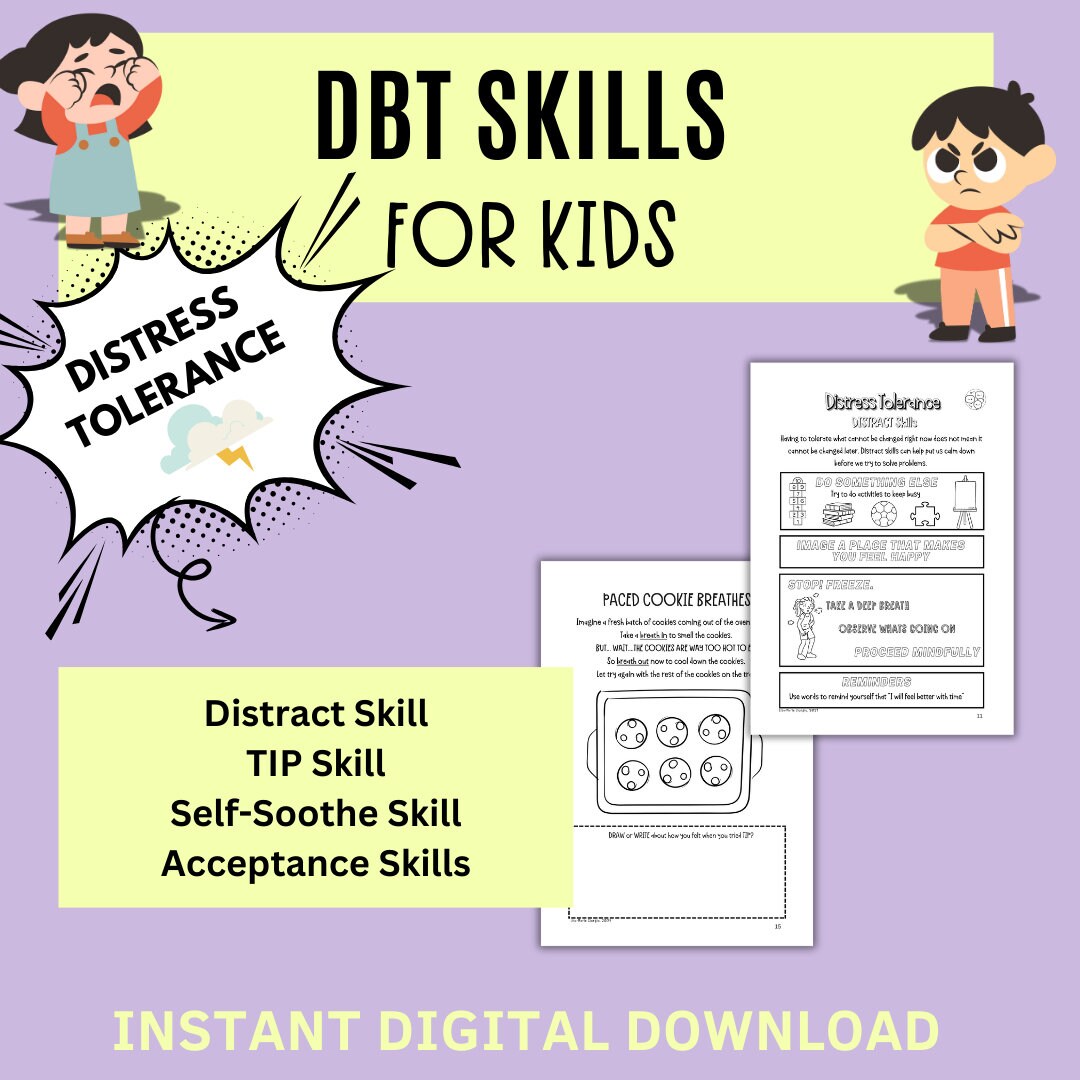 DBT BUNDLE Kids Therapy Worksheets, Mental Health Counselling for ...