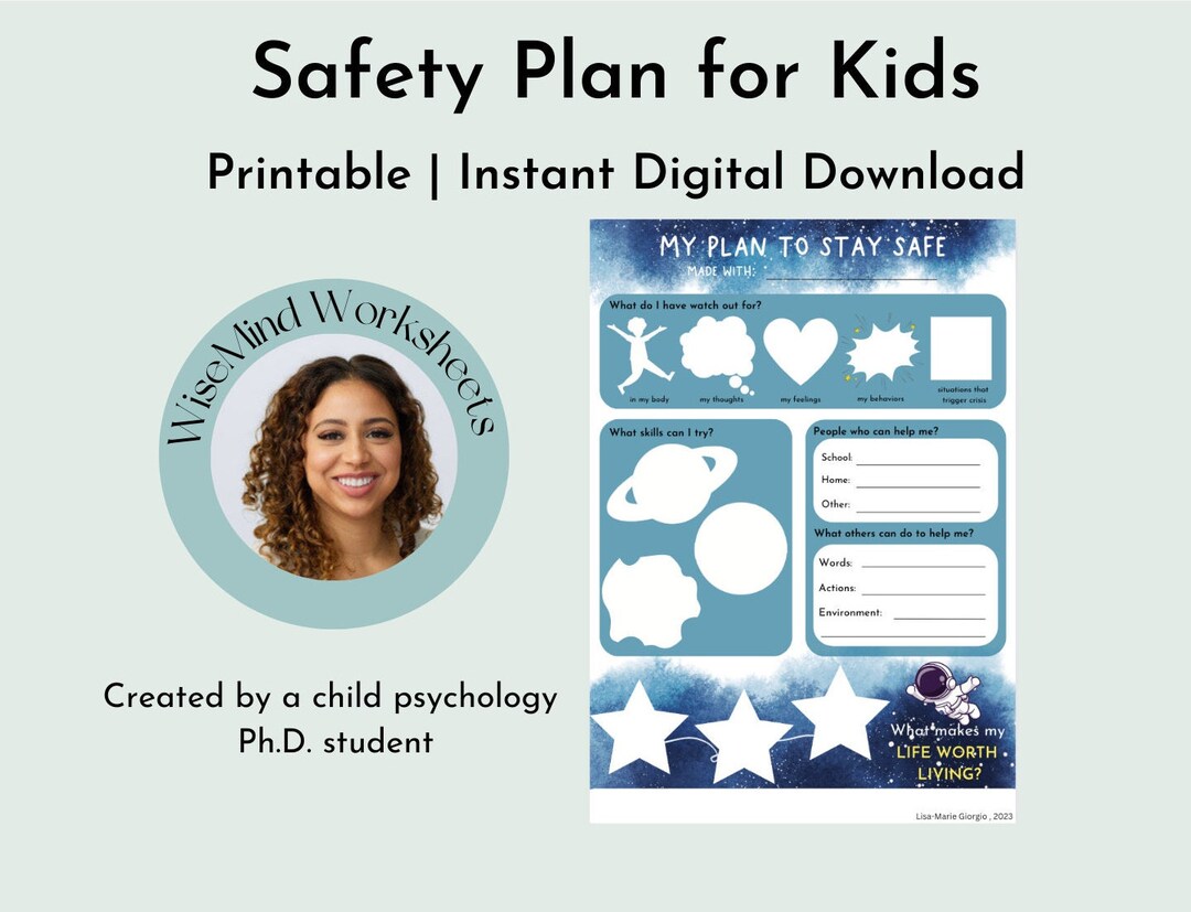 Therapy Safety Plan for Children, Therapist Tool, Kid Friendly - Etsy