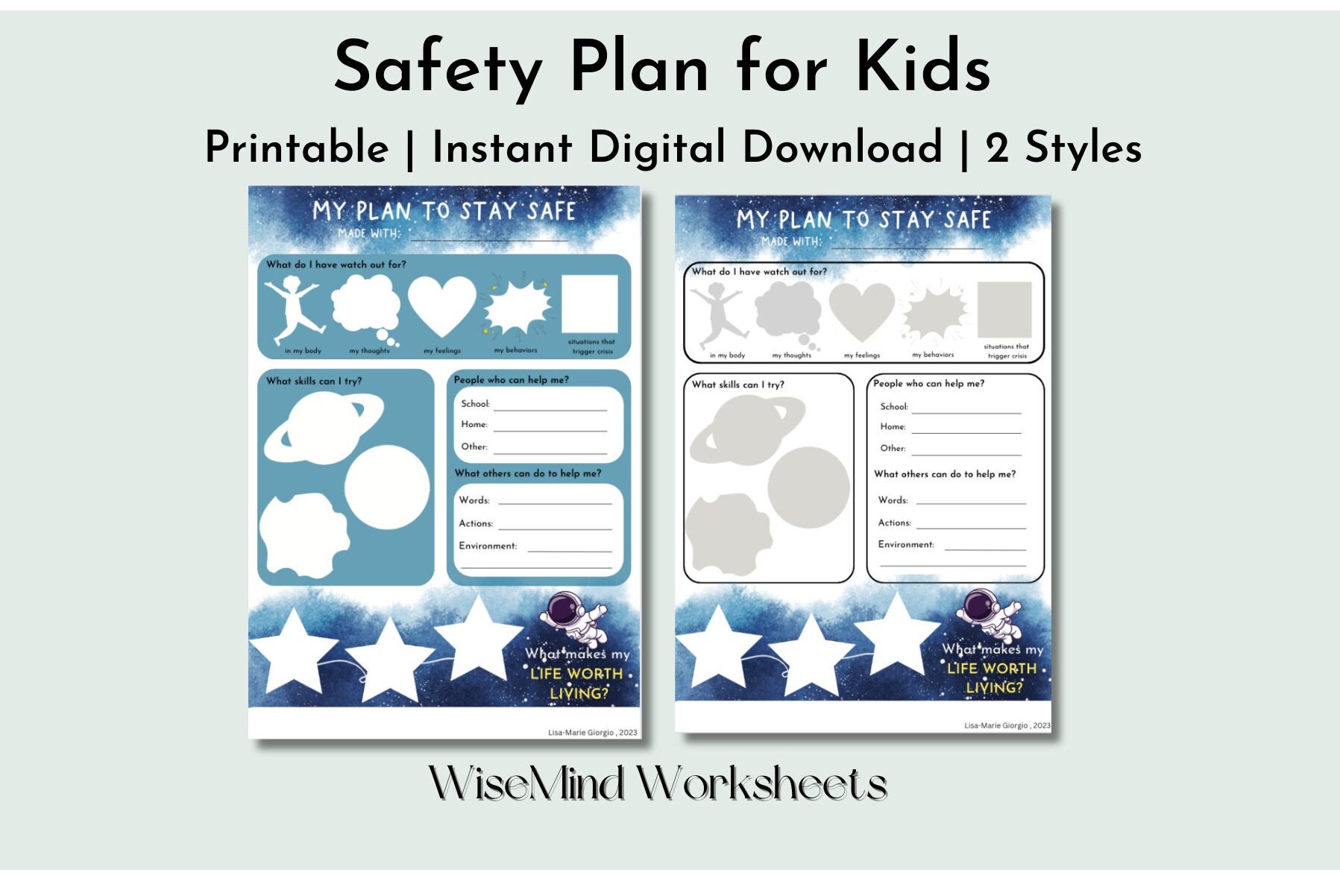 Therapy Safety Plan for Children, Therapist Tool, Kid Friendly - Etsy