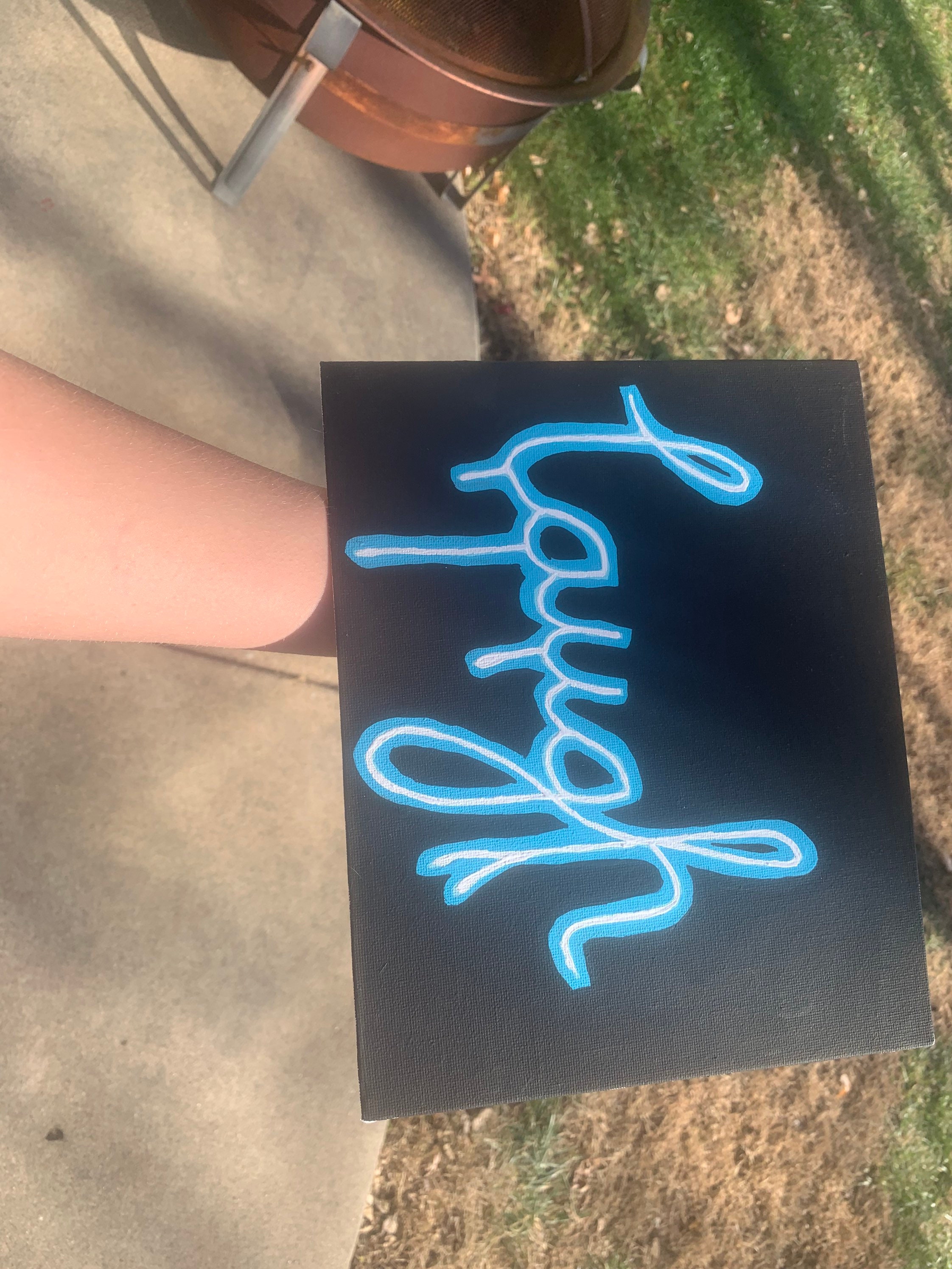 Blue Laugh Neon Sign Painting - Etsy