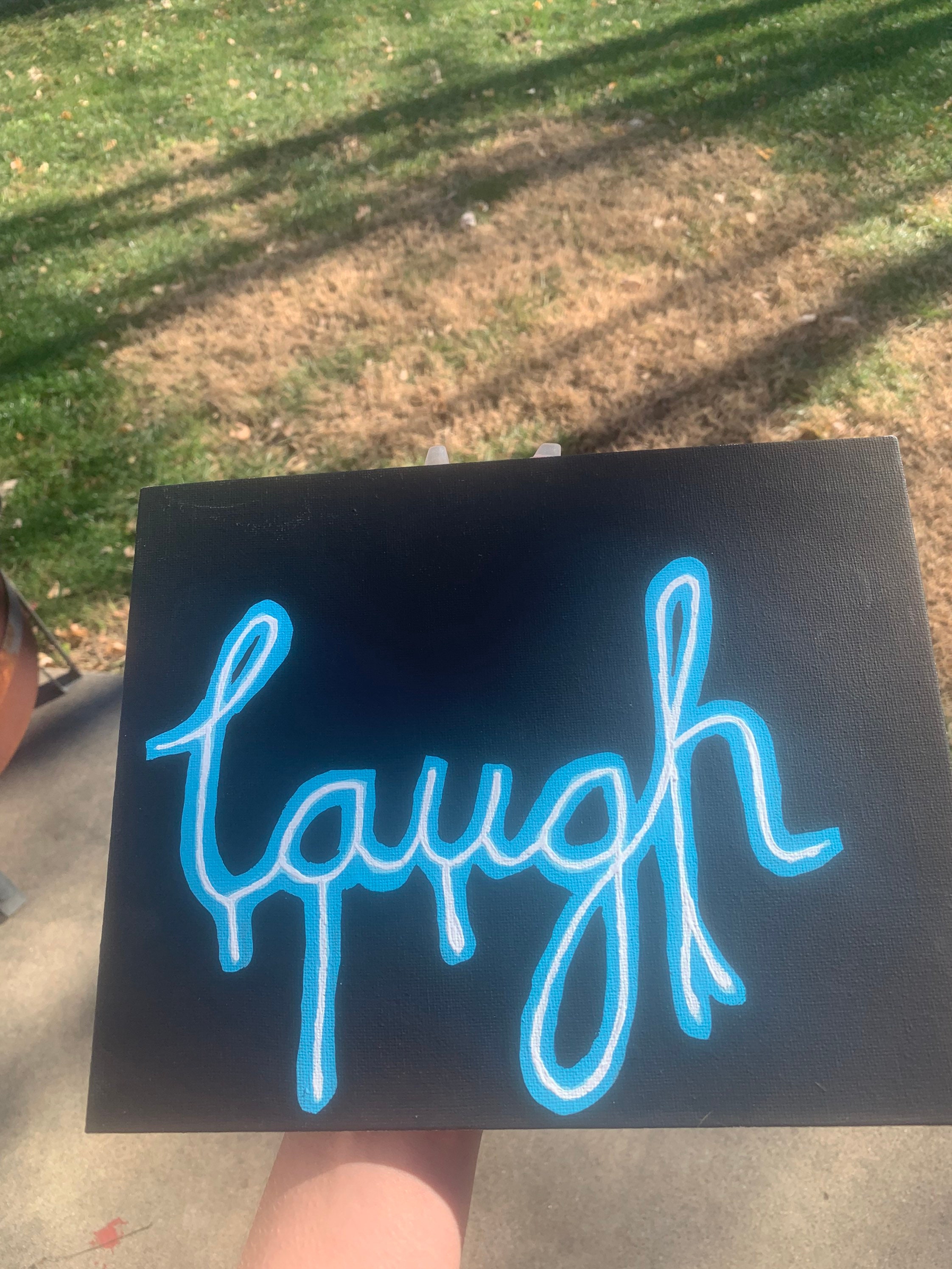 Blue Laugh Neon Sign Painting - Etsy