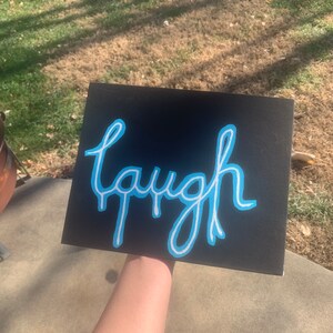 Blue Laugh Neon Sign Painting - Etsy