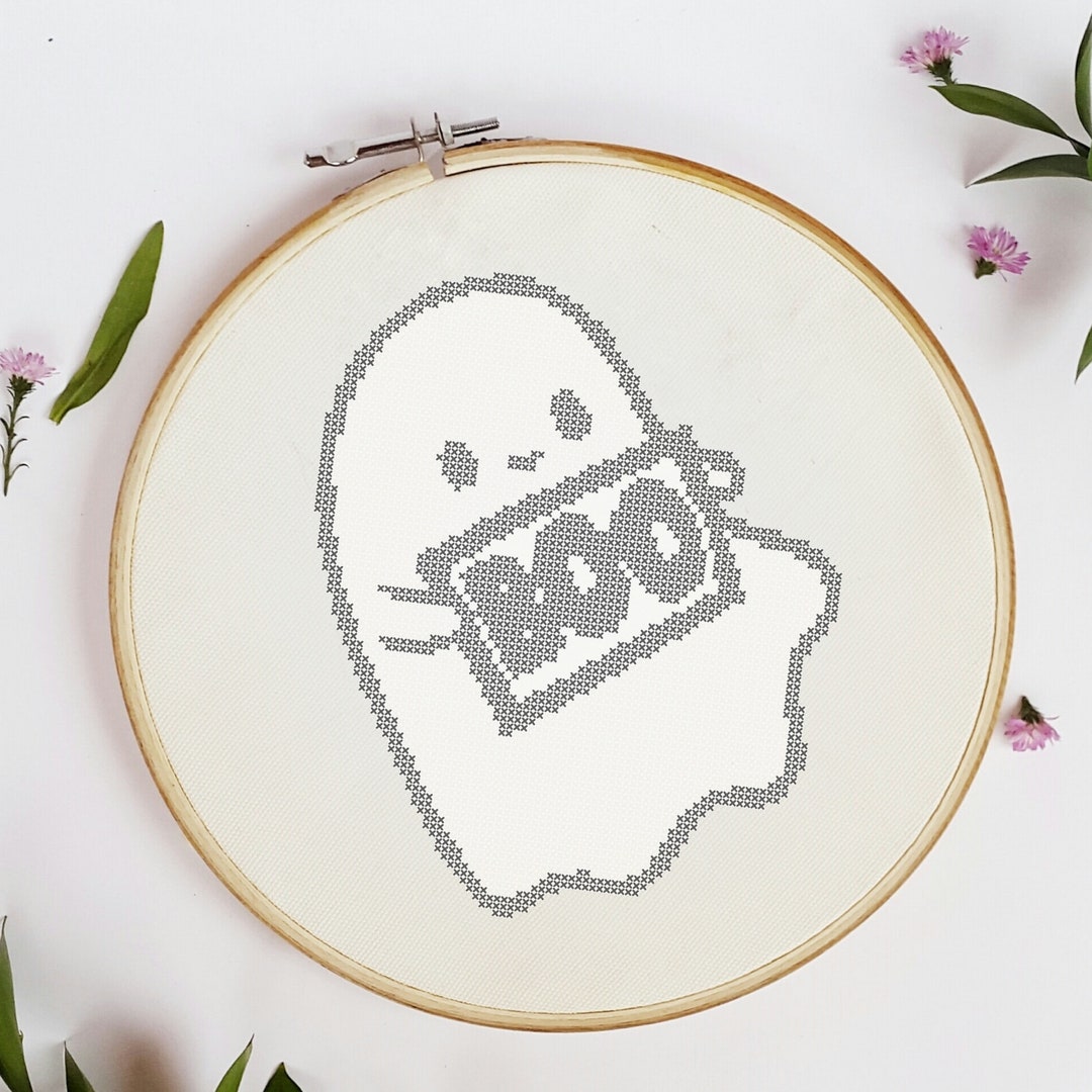 Boo the Placard Ghost Cross Stitch Pattern - Etsy