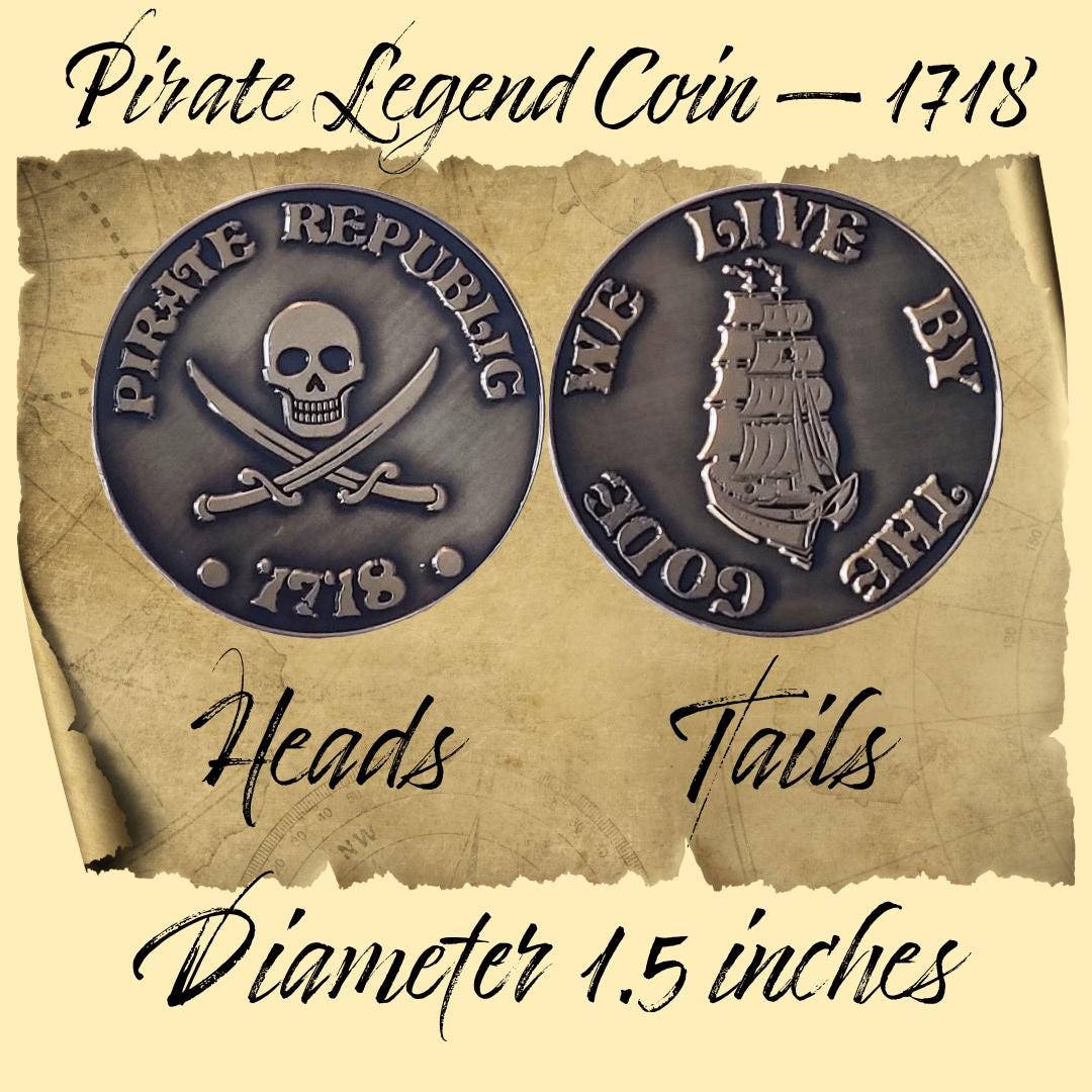 Pirate Legend Coin – 1718 "we Live by the Code" Replica Engraving ...