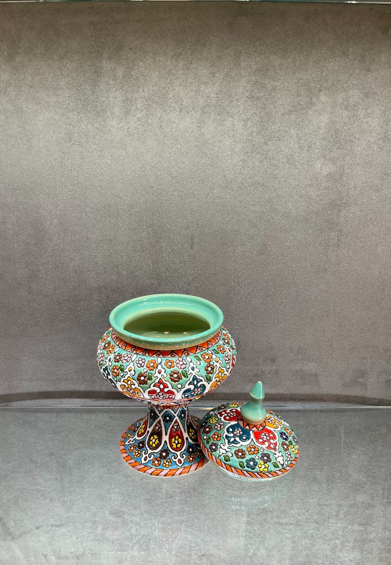 Handmade, Handpainted, Food Safe Ceramic Minakari Lidden Pot - Etsy