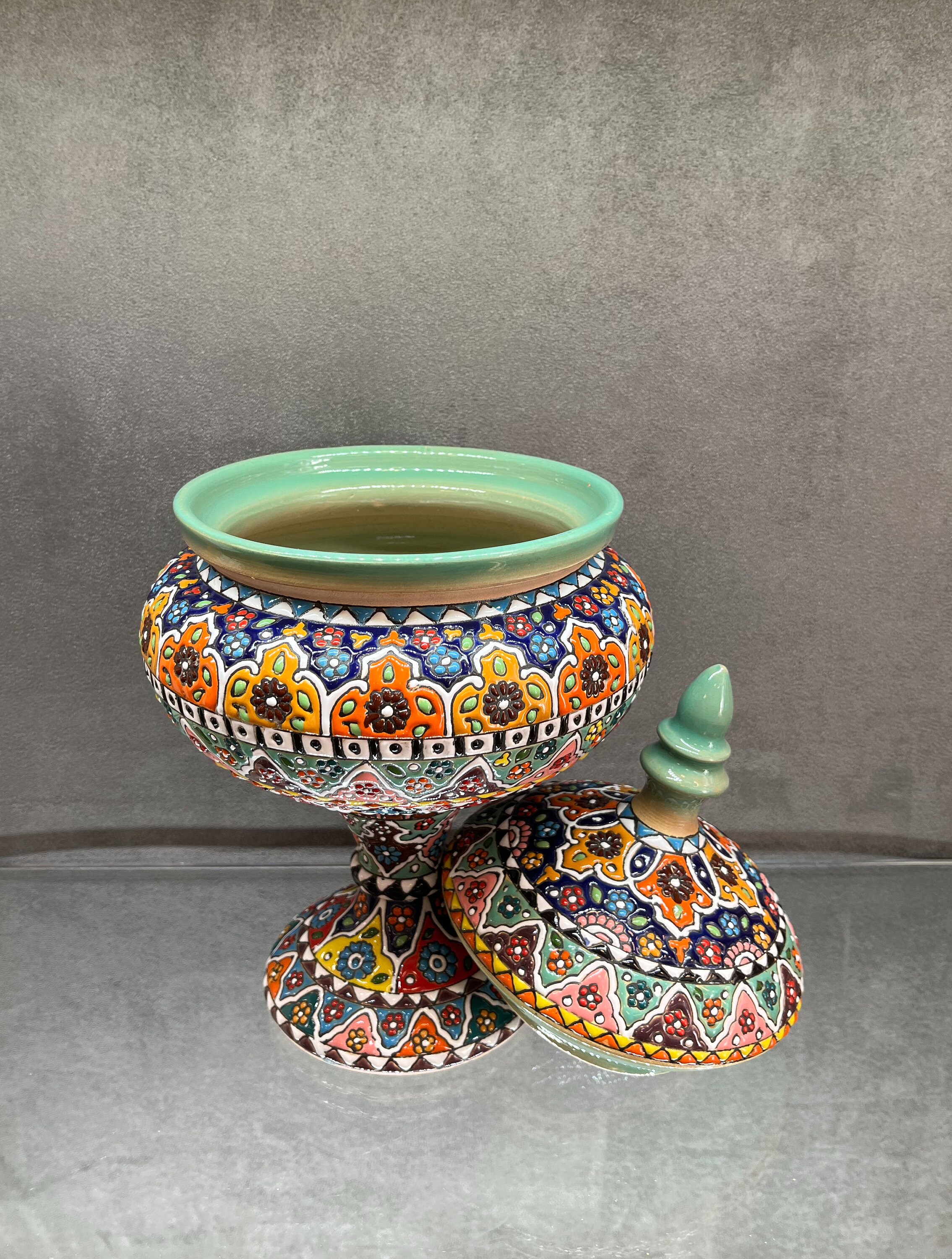 Handmade, Handpainted, Food Safe Ceramic Minakari Lidden Pot - Etsy