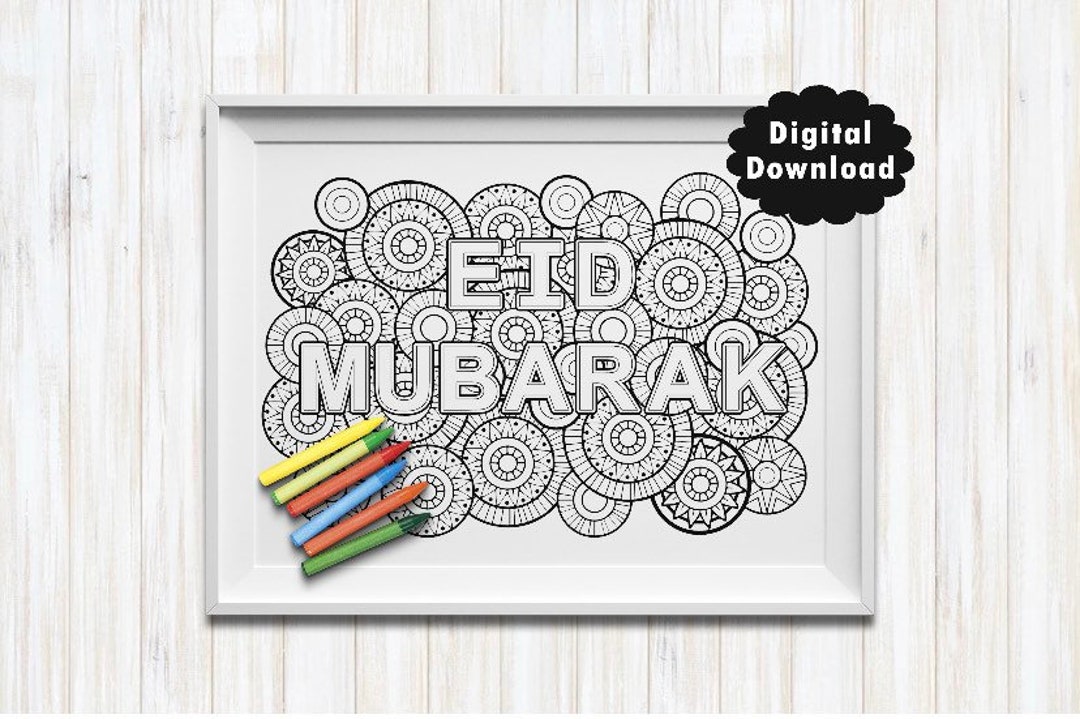 Eid Mubarak Coloring Page - Etsy