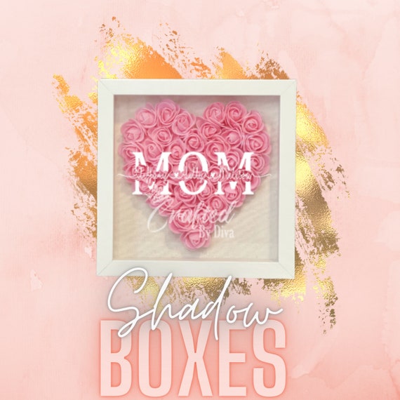 Custom 8x8 Mom/mother Rose Shadow Box Rose Heart Shadow Box - Etsy