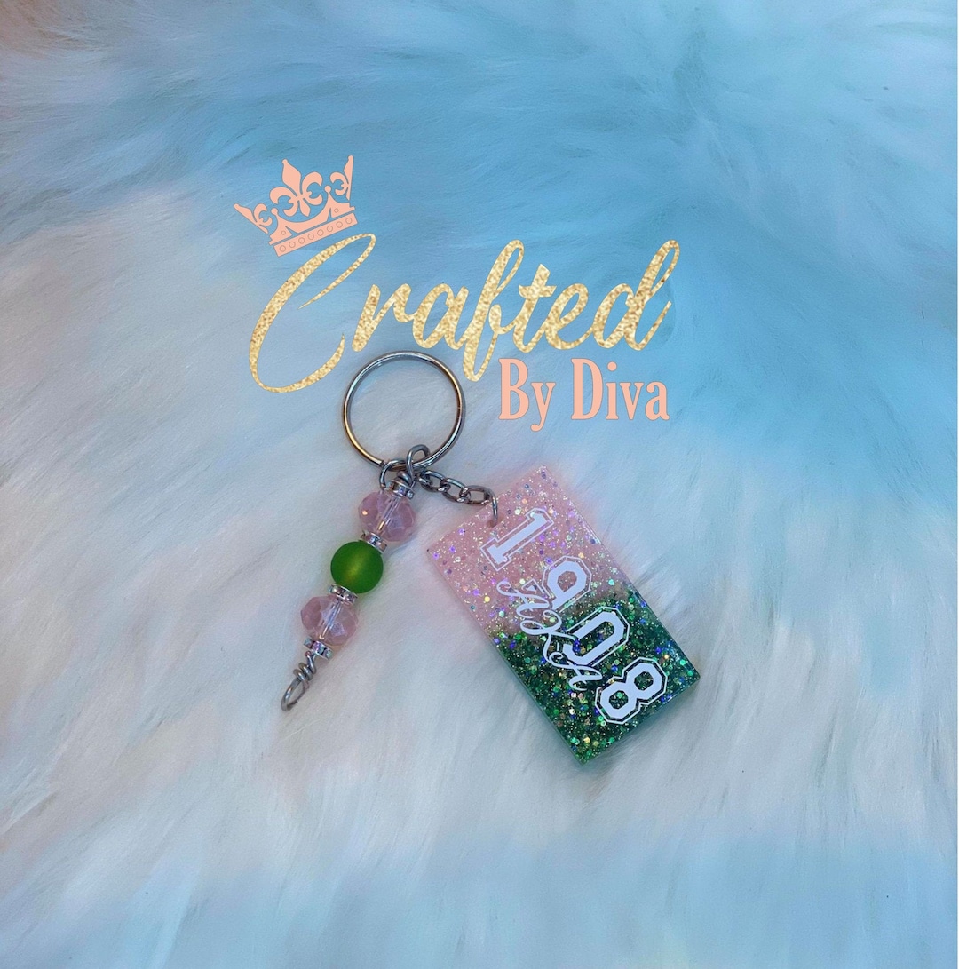 Alpha Kappa Alpha Sorority Keychain | AKA 1908 Design | Custom Keychain ...