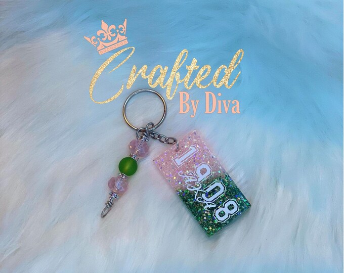 Alpha Kappa Alpha Sorority Keychain | AKA 1908 Design | Custom Keychain ...