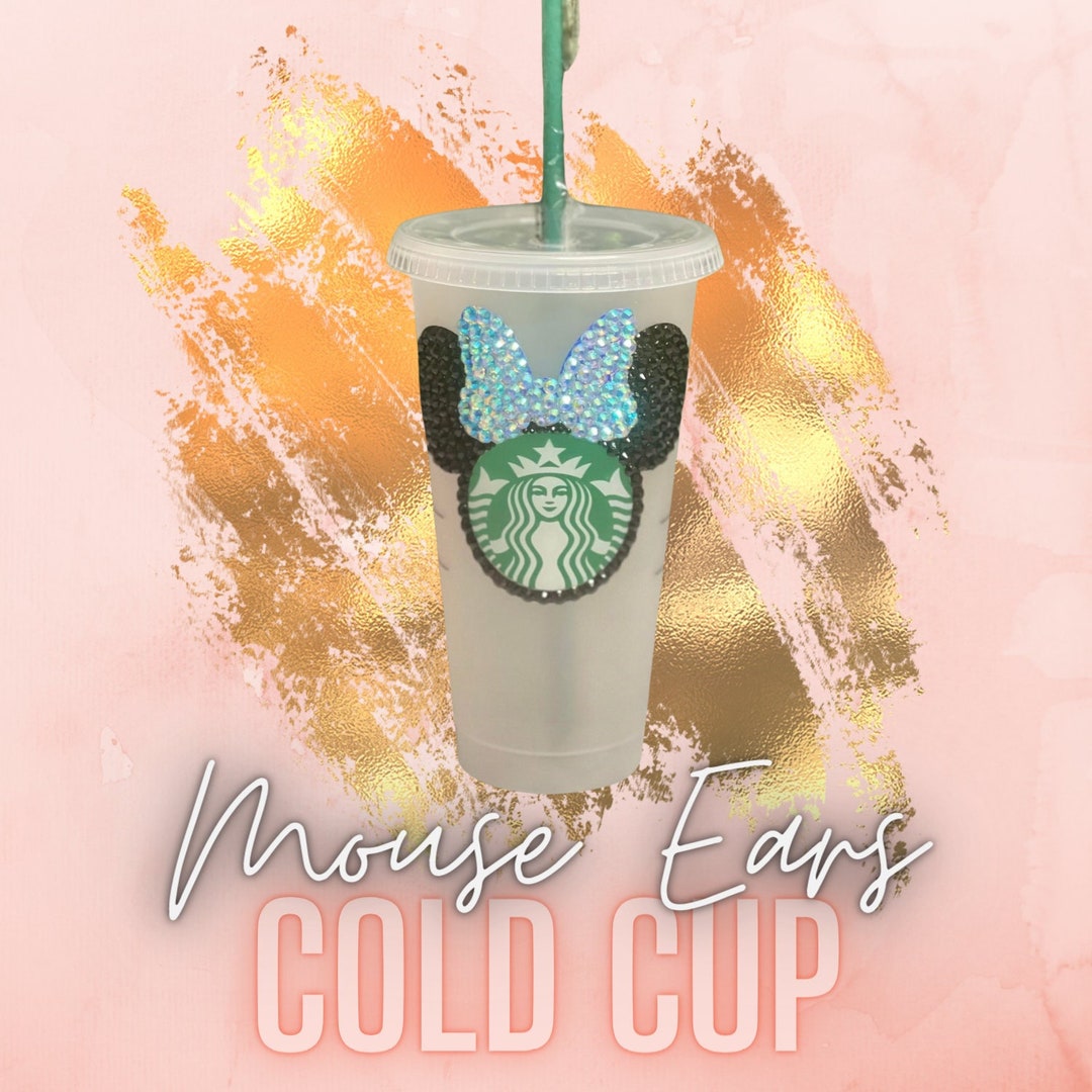 Bling Mouse Ears Starbucks Reusable Cold Cup | Iced Coffee Cup, Travel ...