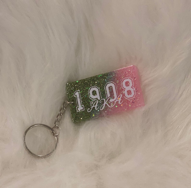 Alpha Kappa Alpha Sorority Keychain | AKA 1908 Design | Custom Keychain ...