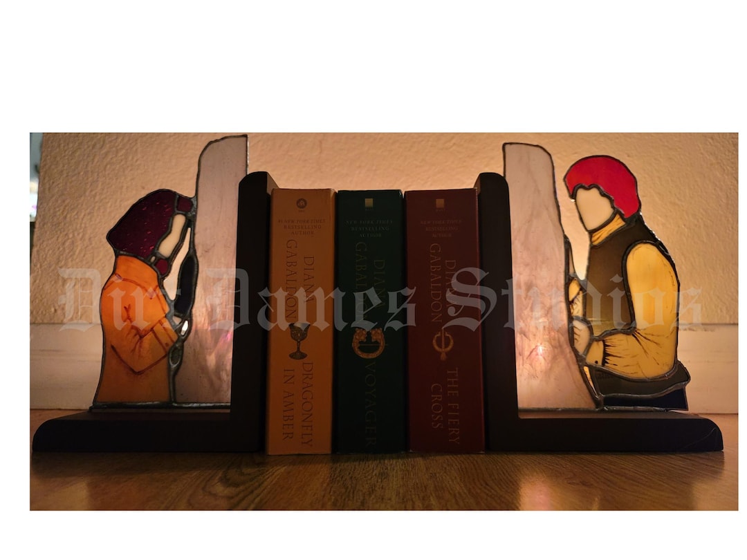 Outlander Inspired Bookends: Vintage Stained Glass, Scottish Highlands ...