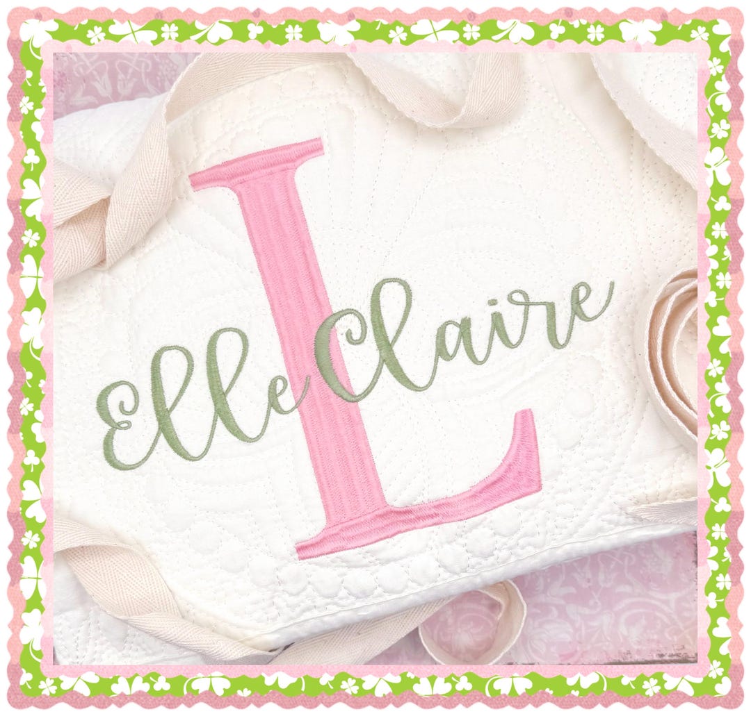 Heirloom Baby Quilt With Large Single Initial and Name - Etsy