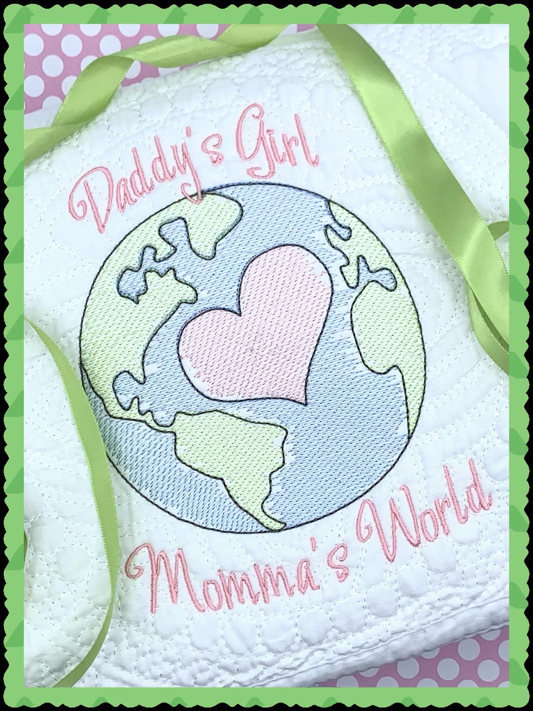 White Heirloom Baby Quilt for Sweet Baby Girl With Embroidered "daddy's ...