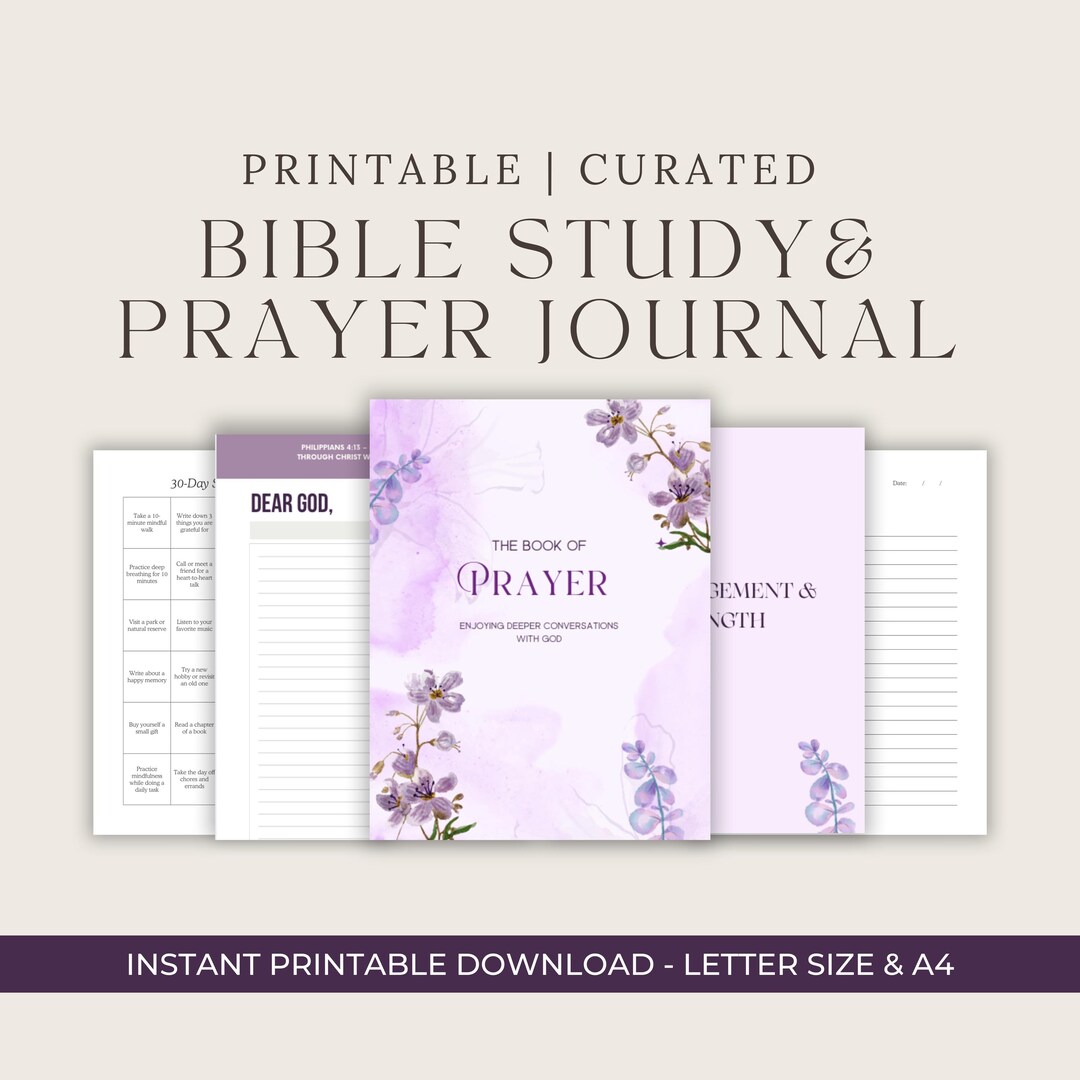 Printable Prayer Journal & Bible Study Planner | Scripture Study PDF ...