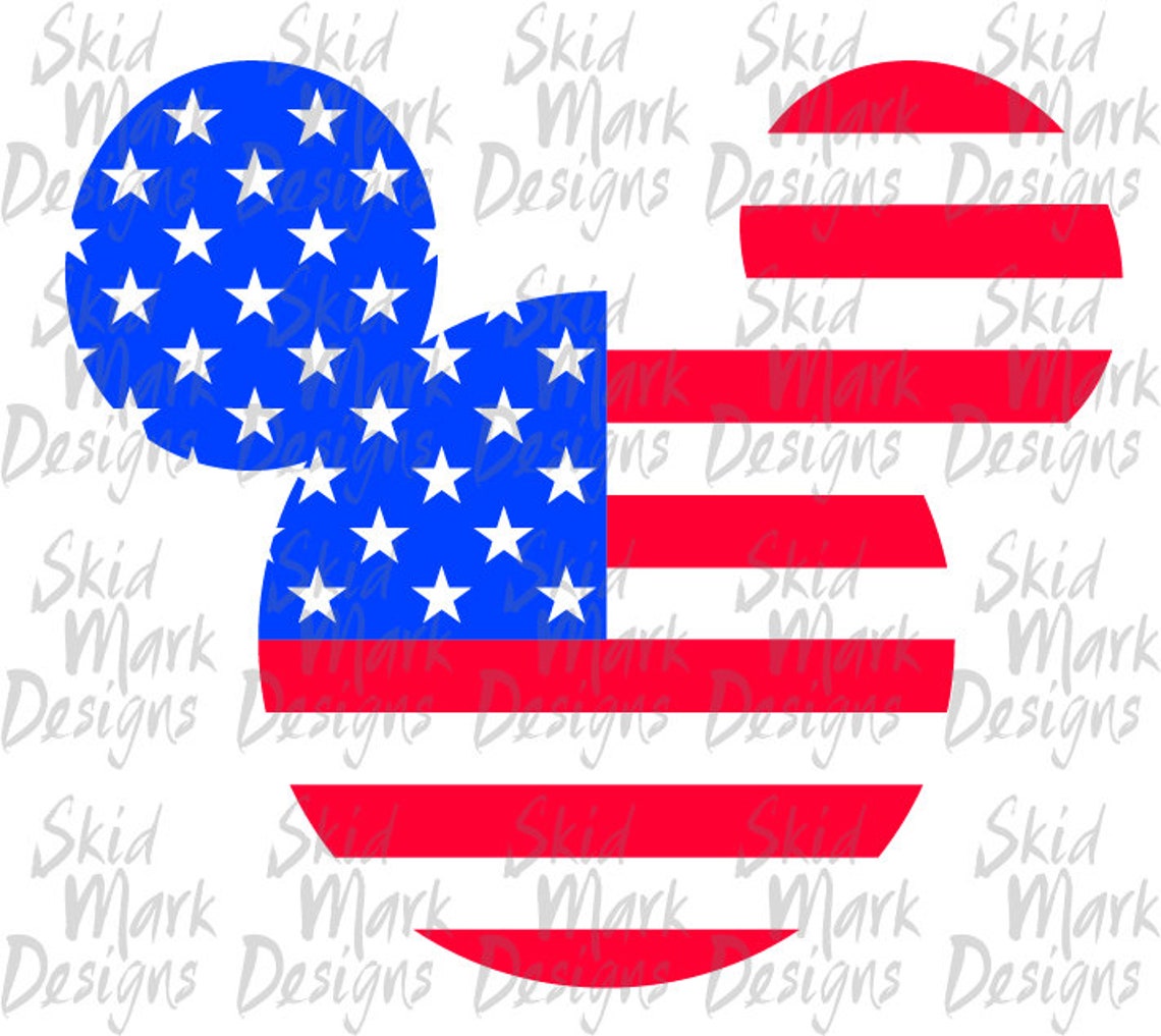 American Flag Mickey Head (two Color) - Etsy