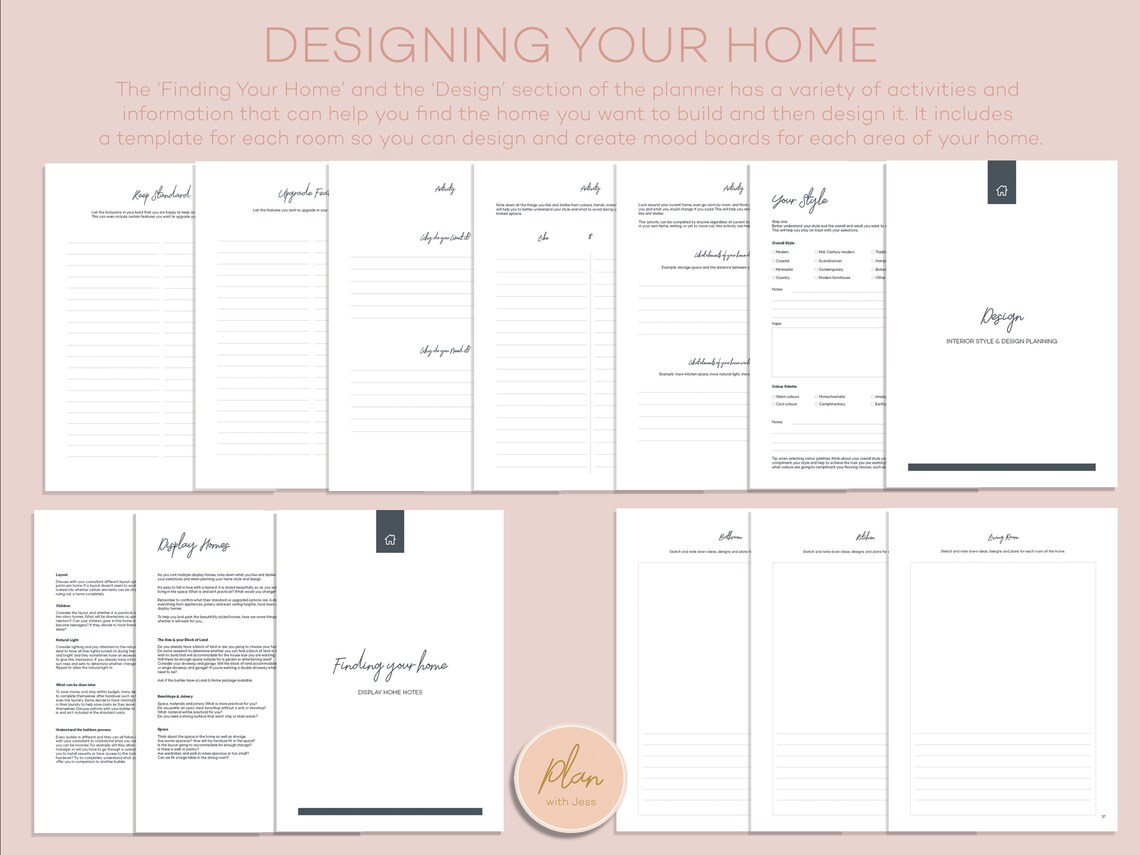 Grey HOME BUILD PLANNER New Home Build Planner Printable Planner ...