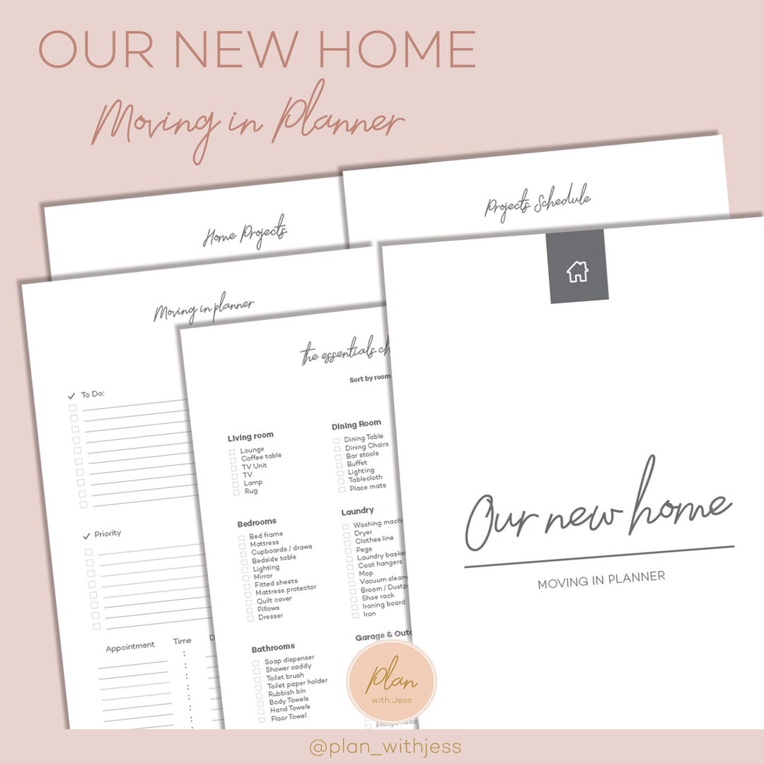 OUR NEW HOME- Moving in Planner - Printable A4/A5 Pdf - Planner ...