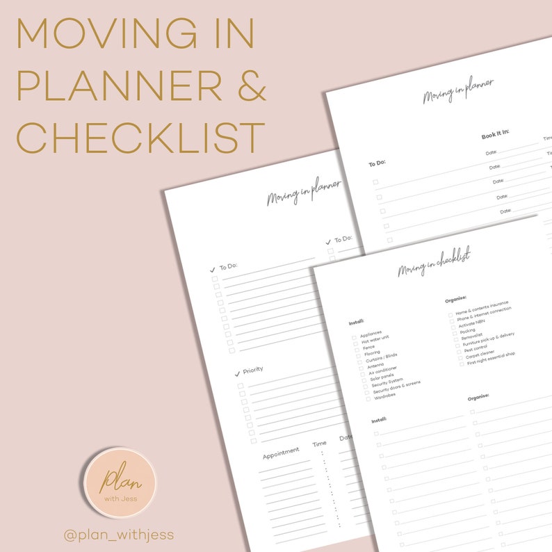 OUR NEW HOME- Moving in Planner - Printable A4/A5 Pdf - Planner ...