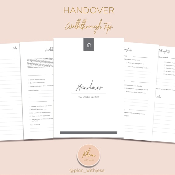 HANDOVER WALKTHROUGH CHECKLIST Printable A4/A5 Pdf - Etsy