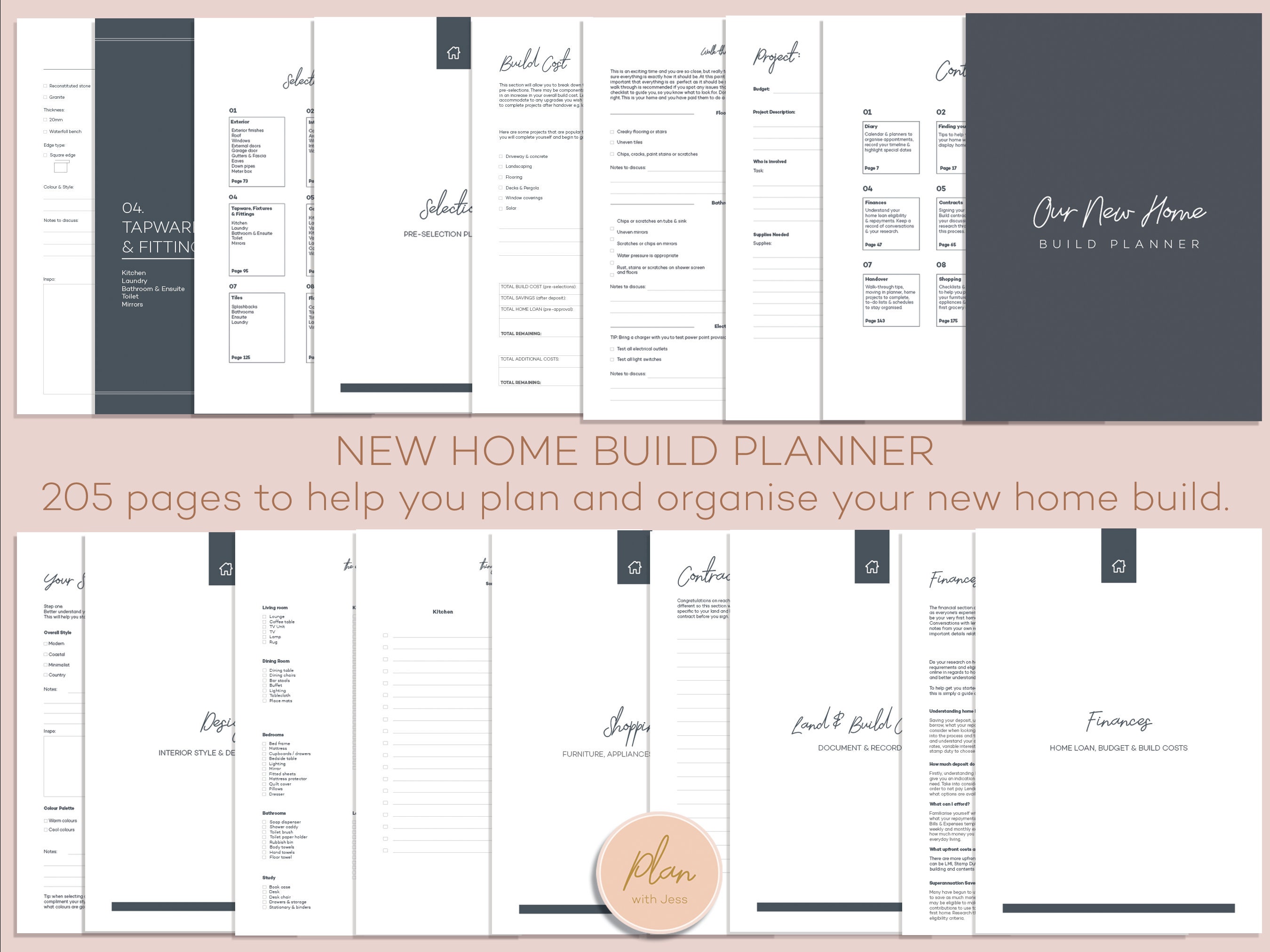 Grey - HOME BUILD PLANNER - New Home Build Planner - Printable Planner ...