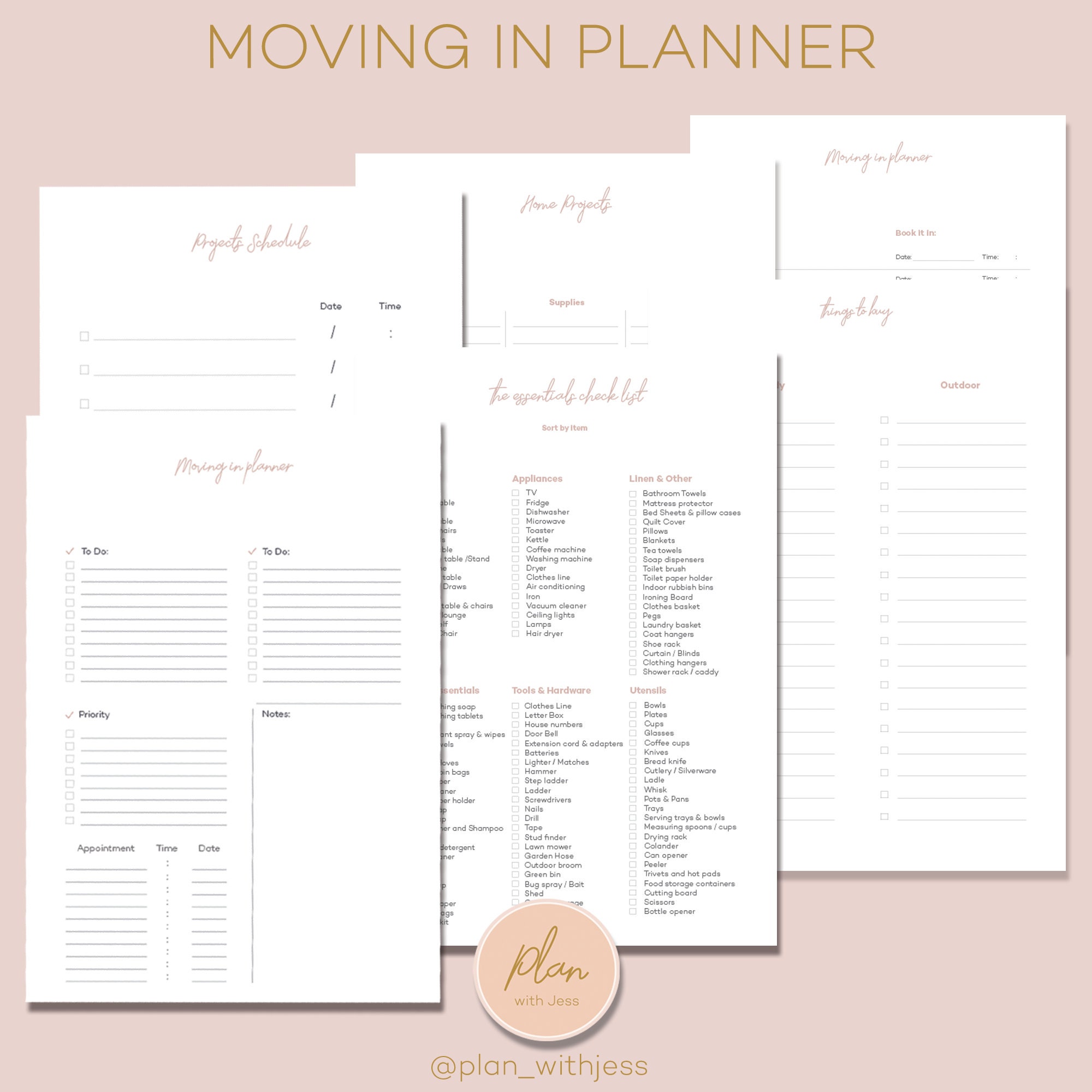 Selections & Moving in Planner Combined - A4/A5 PDF Printable Planner ...