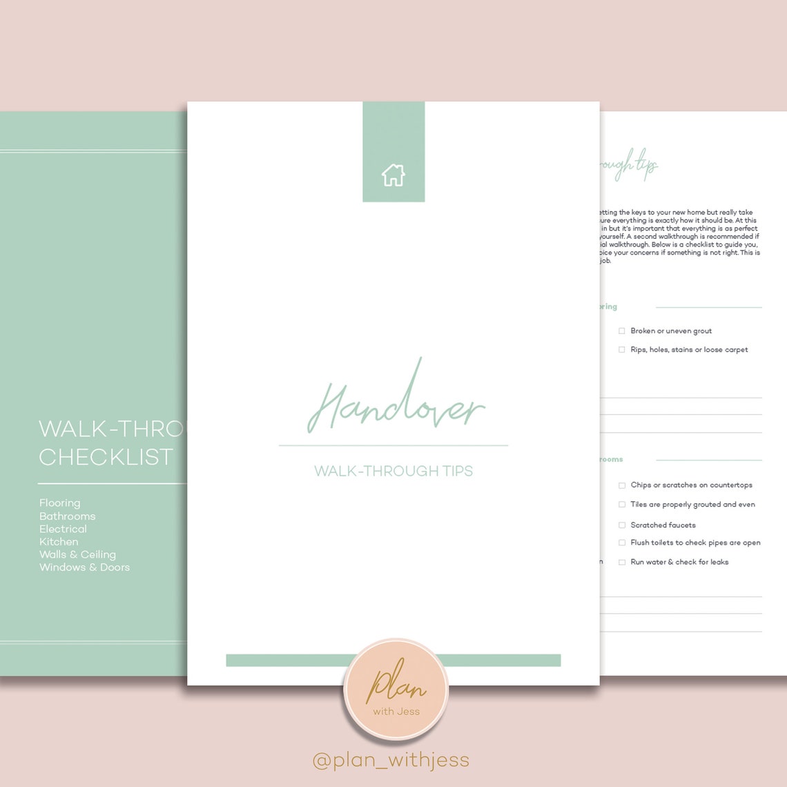 HANDOVER WALKTHROUGH CHECKLIST Printable A4/A5 Pdf Planner & Check ...