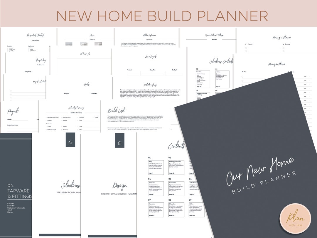 Grey - HOME BUILD PLANNER - New Home Build Planner - Printable Planner ...