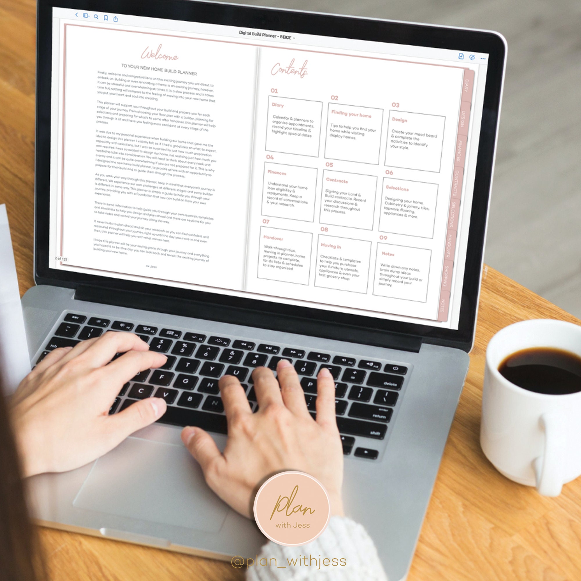 Digital - HOME BUILD PLANNER - Digital Planner - Blush - Building a New ...