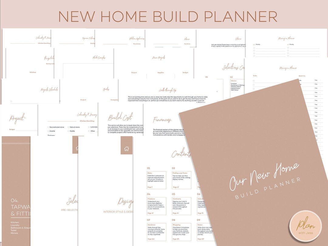 Beige - HOME BUILD PLANNER - New Home Build Planner - Printable Planner ...