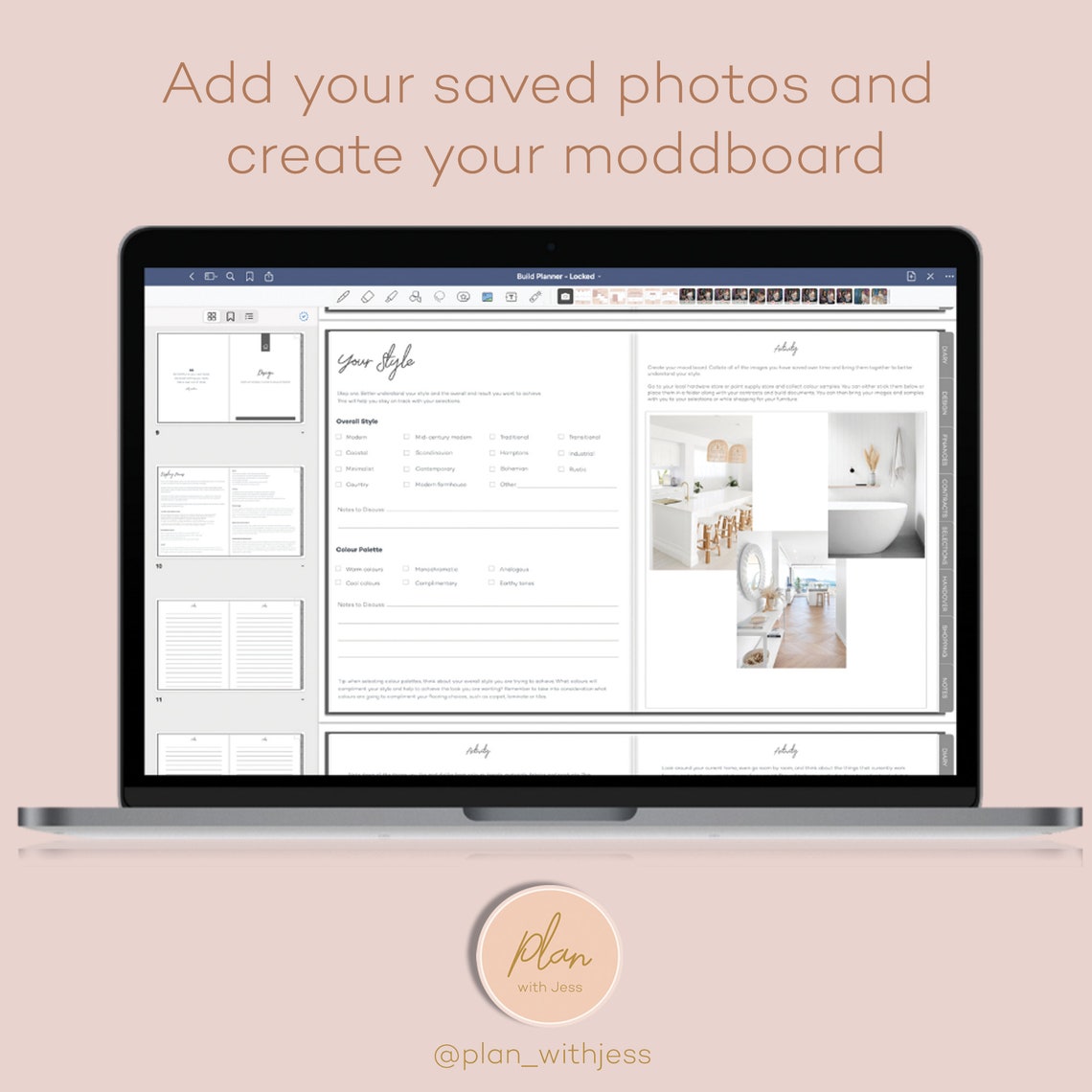 Digital - HOME BUILD PLANNER - Digital Planner - Blush - Building a New ...